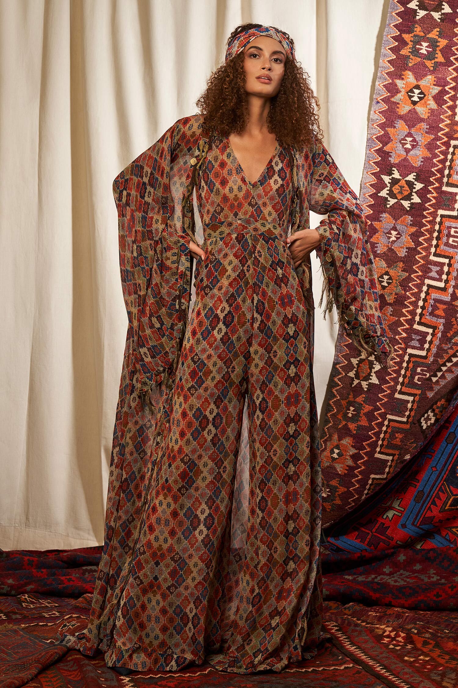 Buy Brick Print Jacket by Nikita Mhaisalkar at Aza Fashions