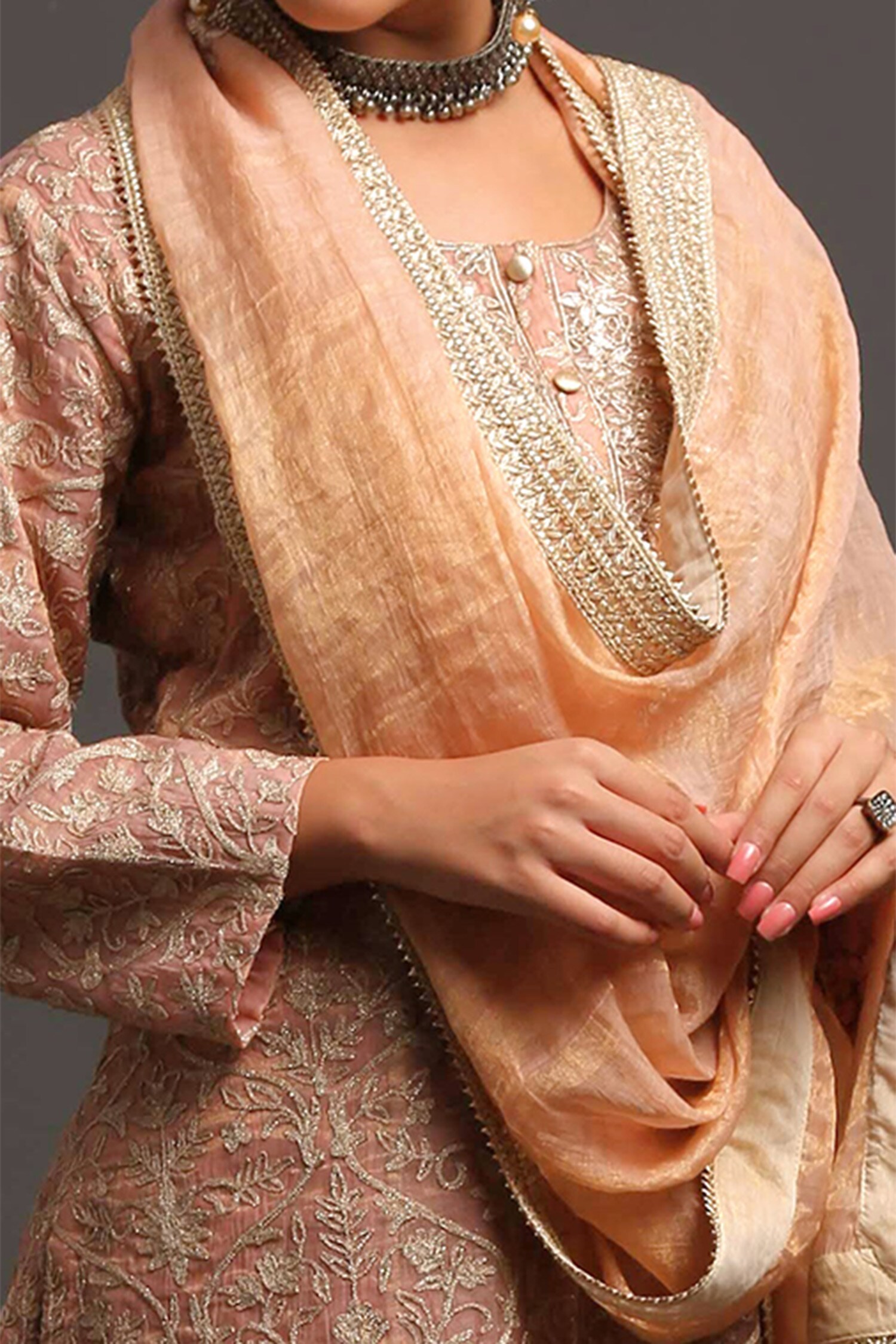 Buy Heena Kochhar Pink Chanderi Kurta Set Online | Aza Fashions