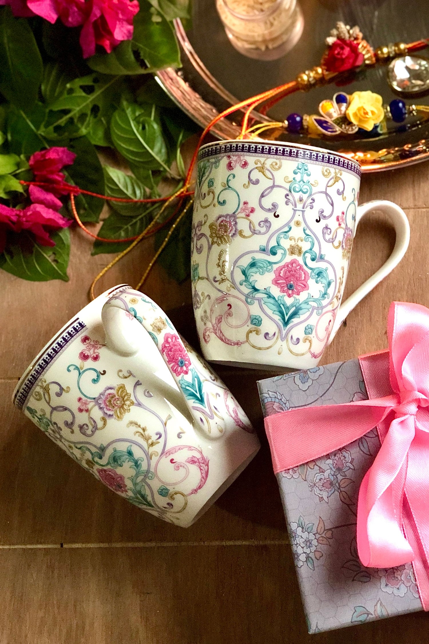 Vigneto Flower Coffee Mugs Set Of 2