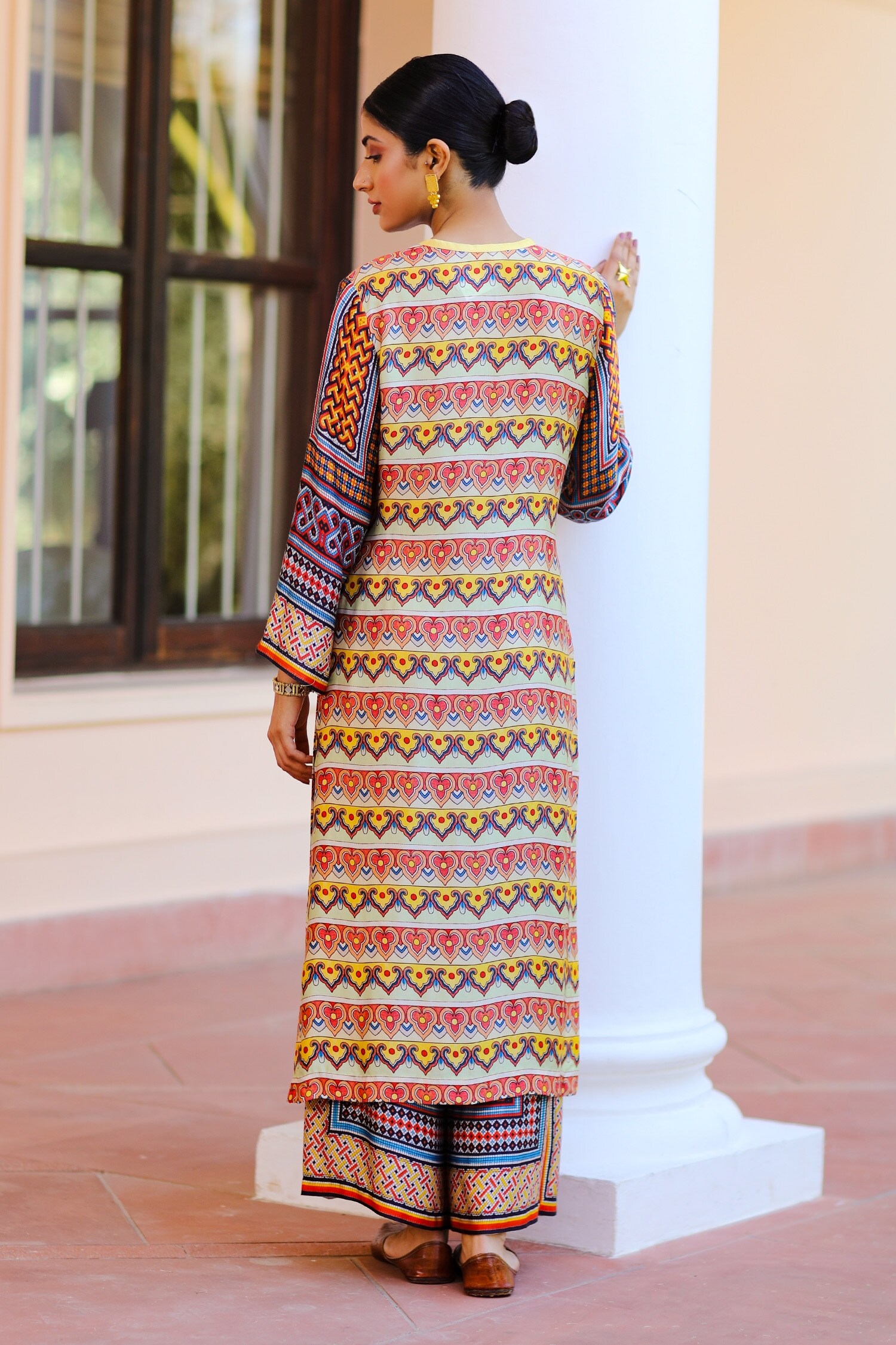 Buy Sage Saga Multi Color Silk Satin Blend Kumud Abstract Print Kurta ...