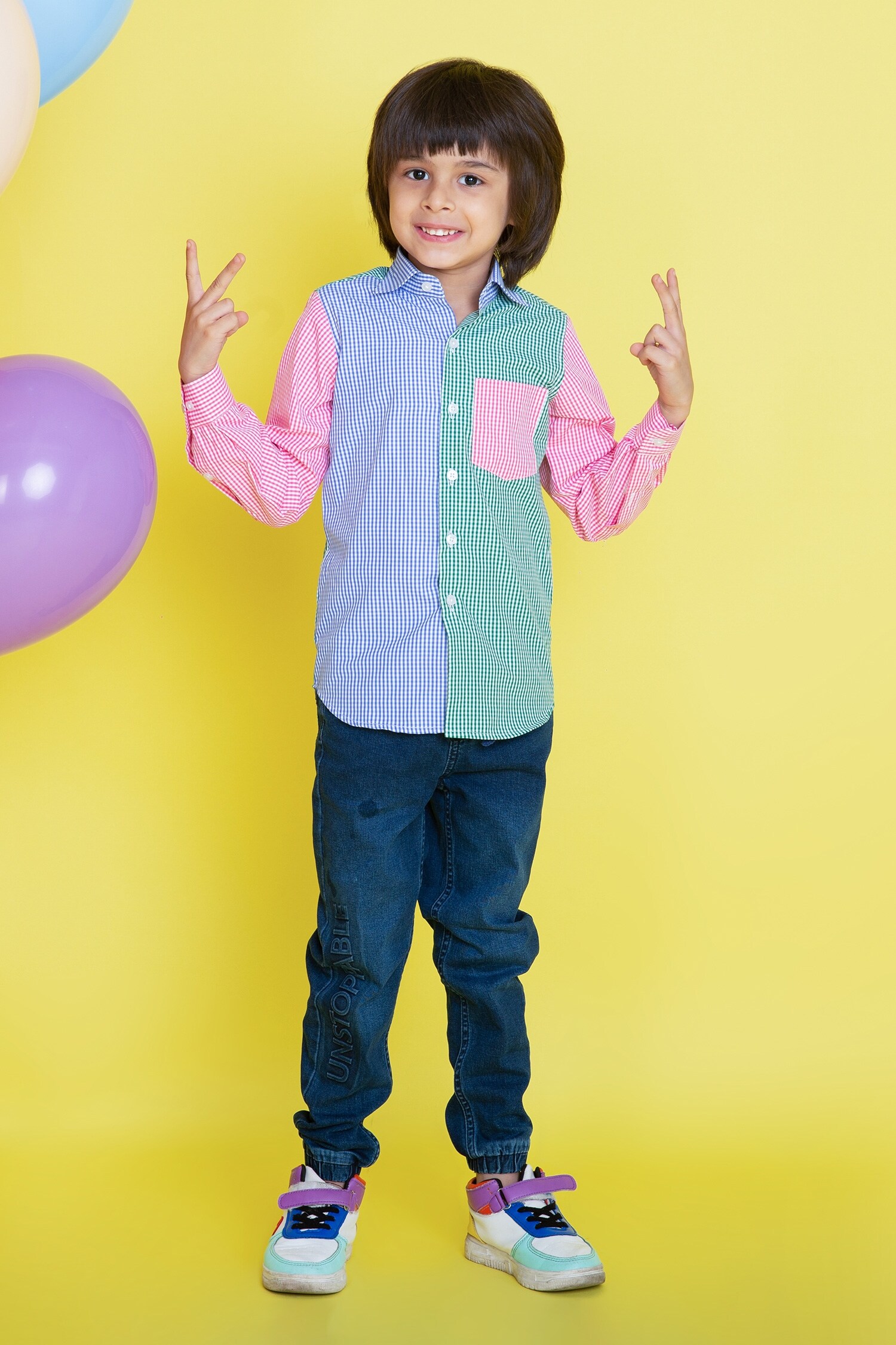 Buy Multi Color Cotton Print Checkered Shirt For Boys by Little Boys ...