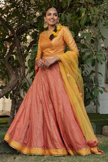 Buy Nikasha Pink Cambric Printed Lehenga Set Online | Aza Fashions