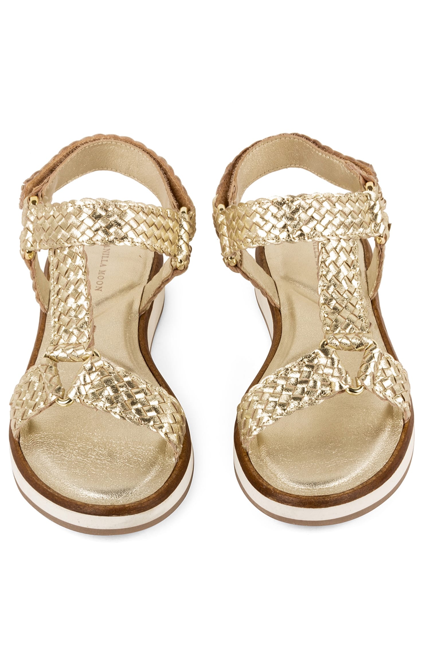 Buy Vanilla Moon Gold Leather Lyla Sandals Online | Aza Fashions
