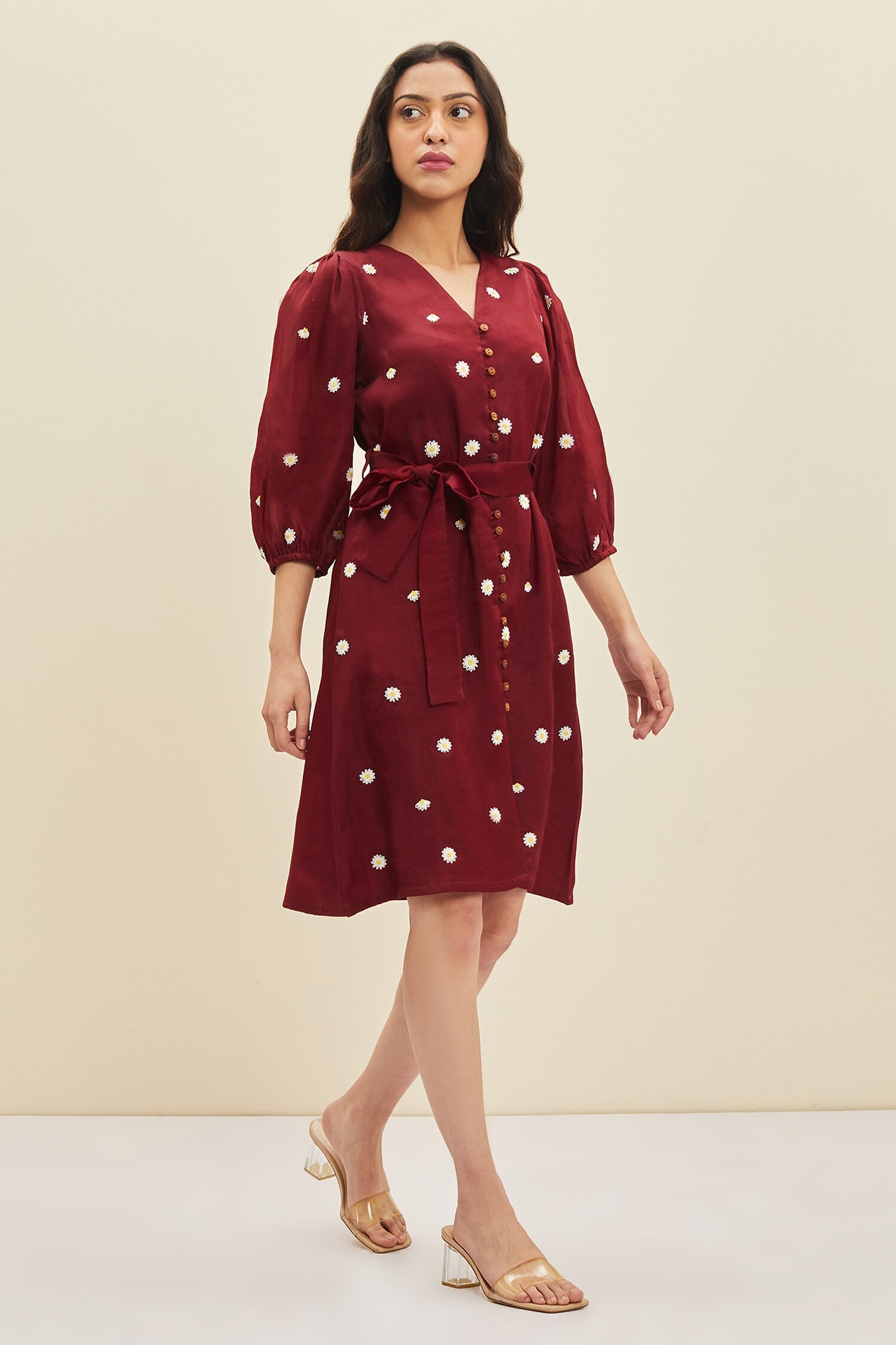 Buy Meadow Silk Marisol Embroidered Dress Online | Aza Fashions