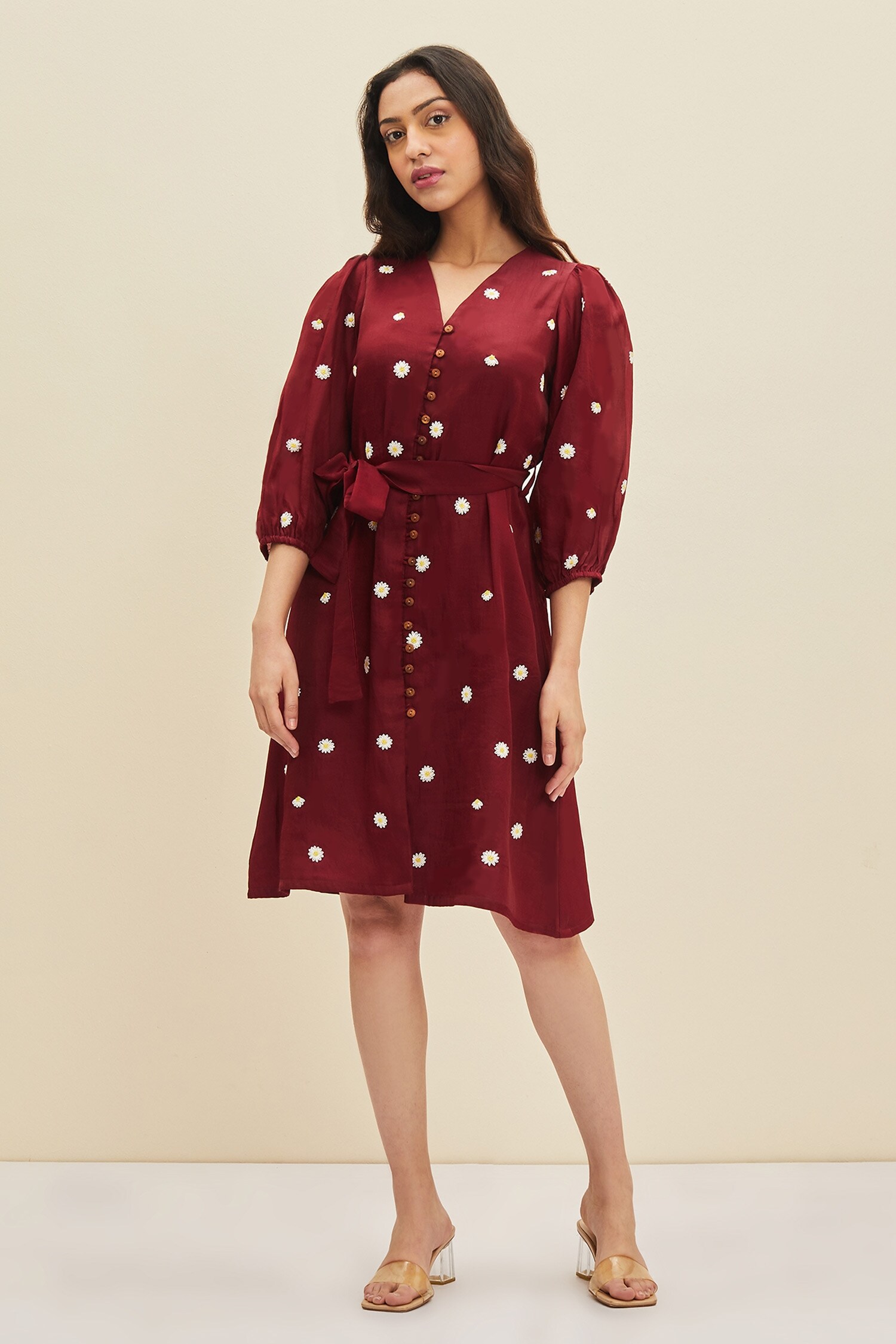 Buy Meadow Silk Marisol Embroidered Dress Online | Aza Fashions