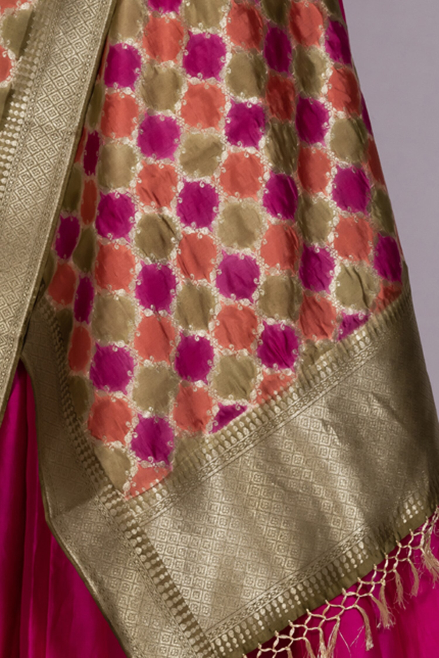 Buy Mimamsaa Multi Color Hand Painted Mooga Silk Dupatta Online | Aza ...