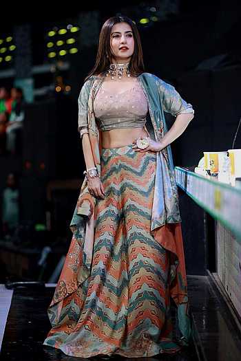 Buy Saundh Multi Color Agni Print Jacket And Lehenga Set Online | Aza ...
