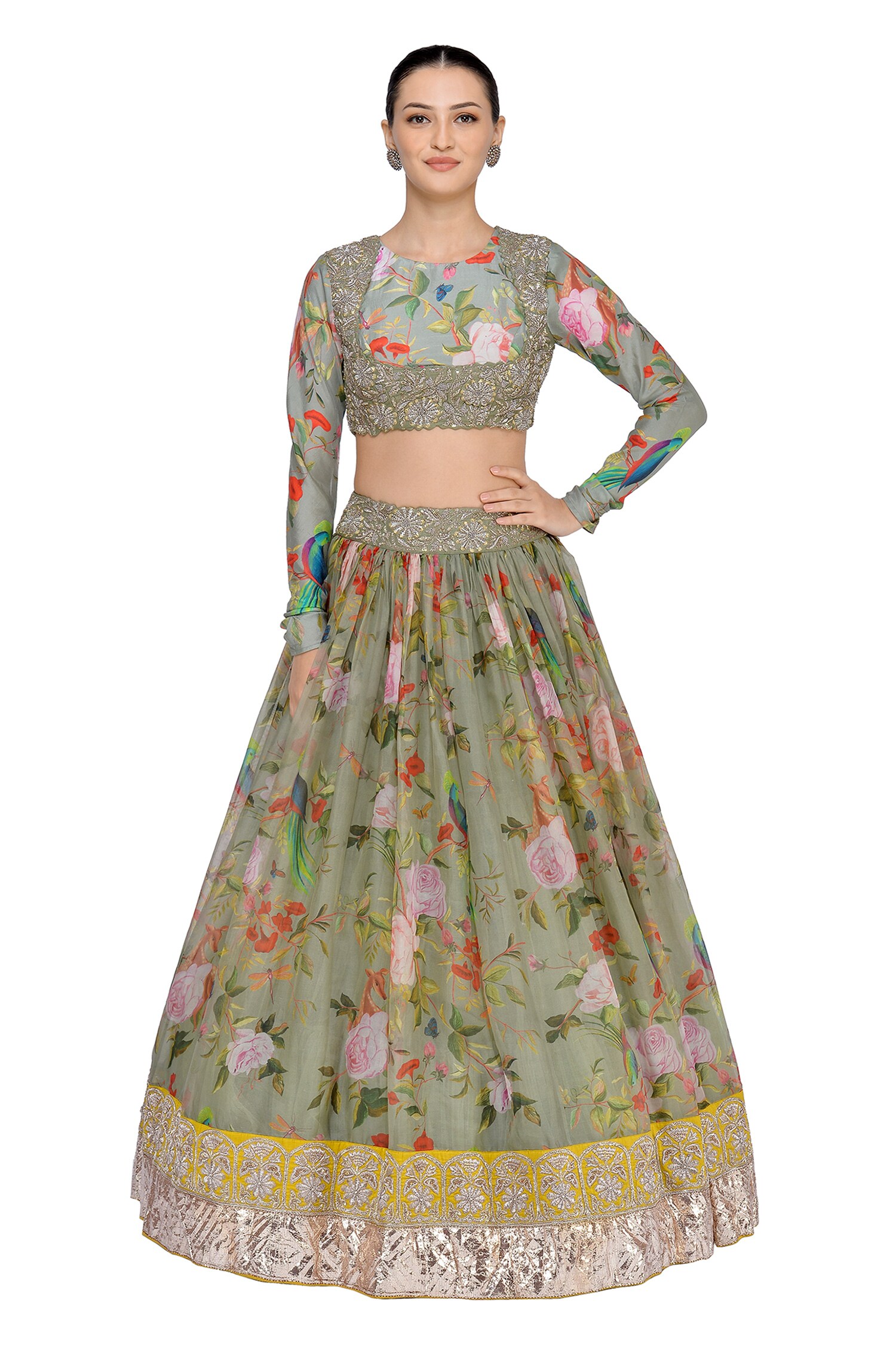 Buy Printed Lehenga Set by Mrunalini Rao at Aza Fashions