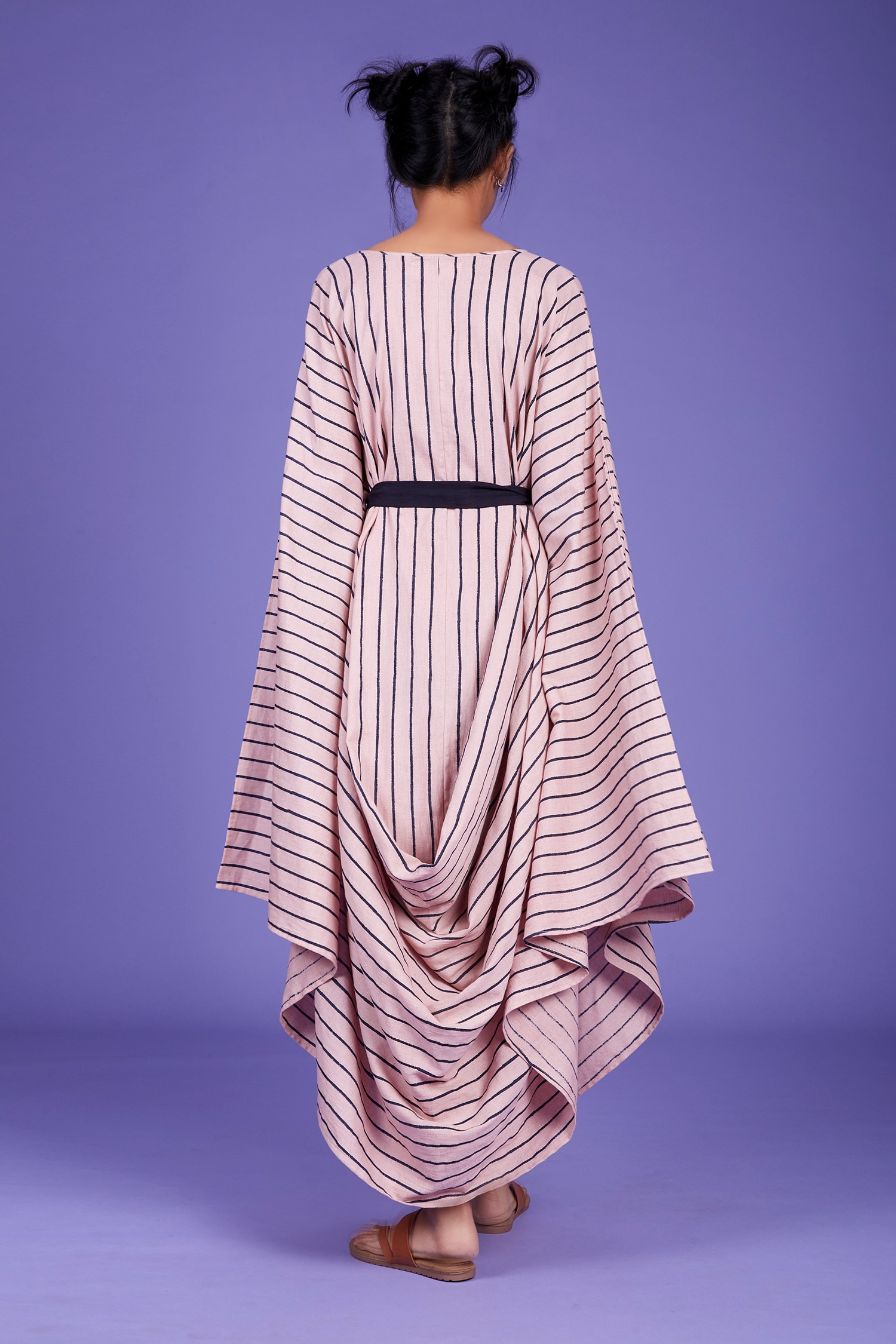 Buy Mati Cotton Striped Cowl Dress Online | Aza Fashions