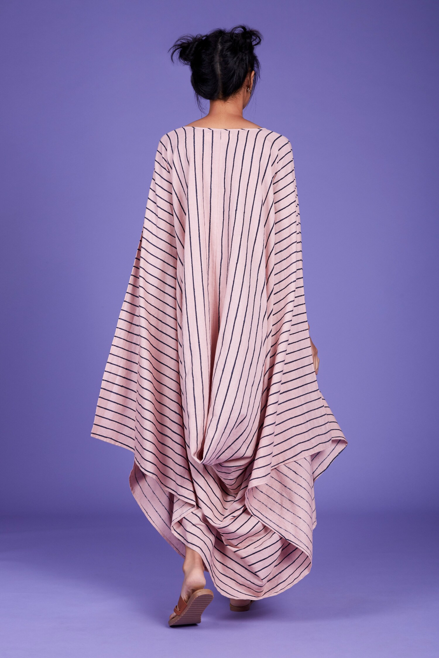 Buy Mati Cotton Striped Cowl Dress Online | Aza Fashions