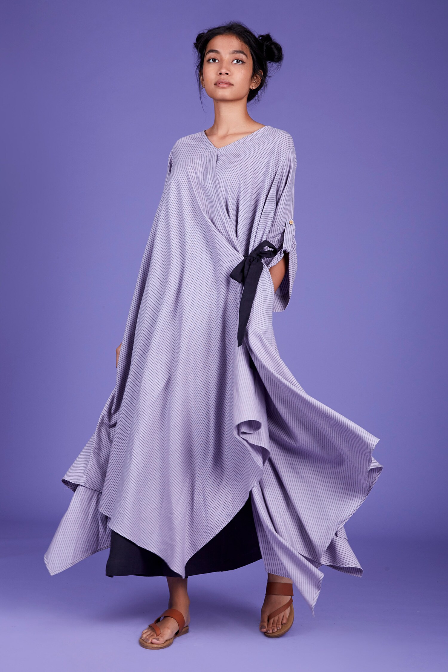 Buy Mati Purple Handwoven Asymmetric Tunic Set Online | Aza Fashions