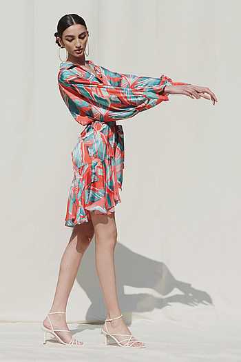Buy Flared Printed Dress by Mandira Wirk at Aza Fashions