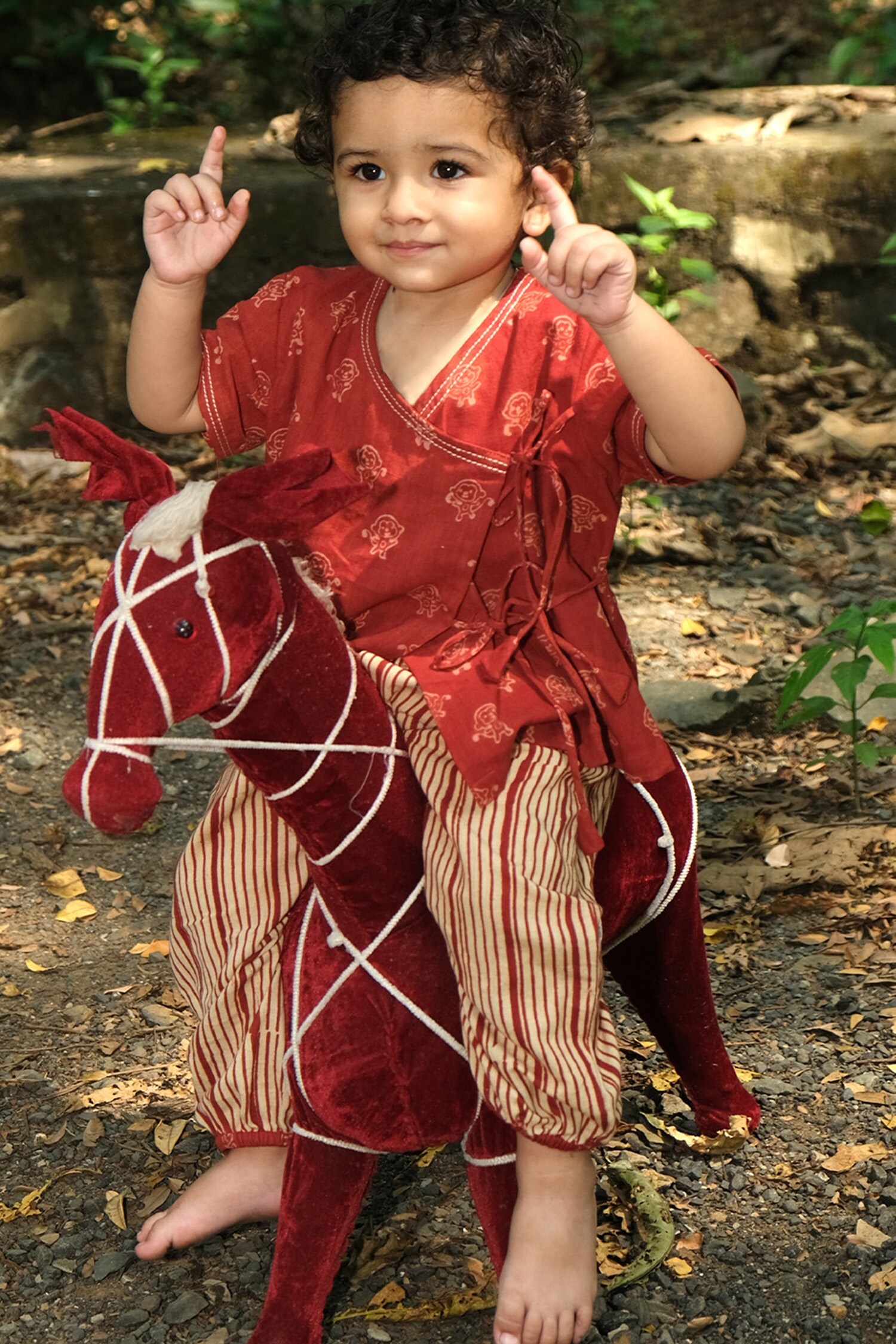 Buy Mhysa Red Chuckles Co-ord Set For Boys Online | Aza Fashions