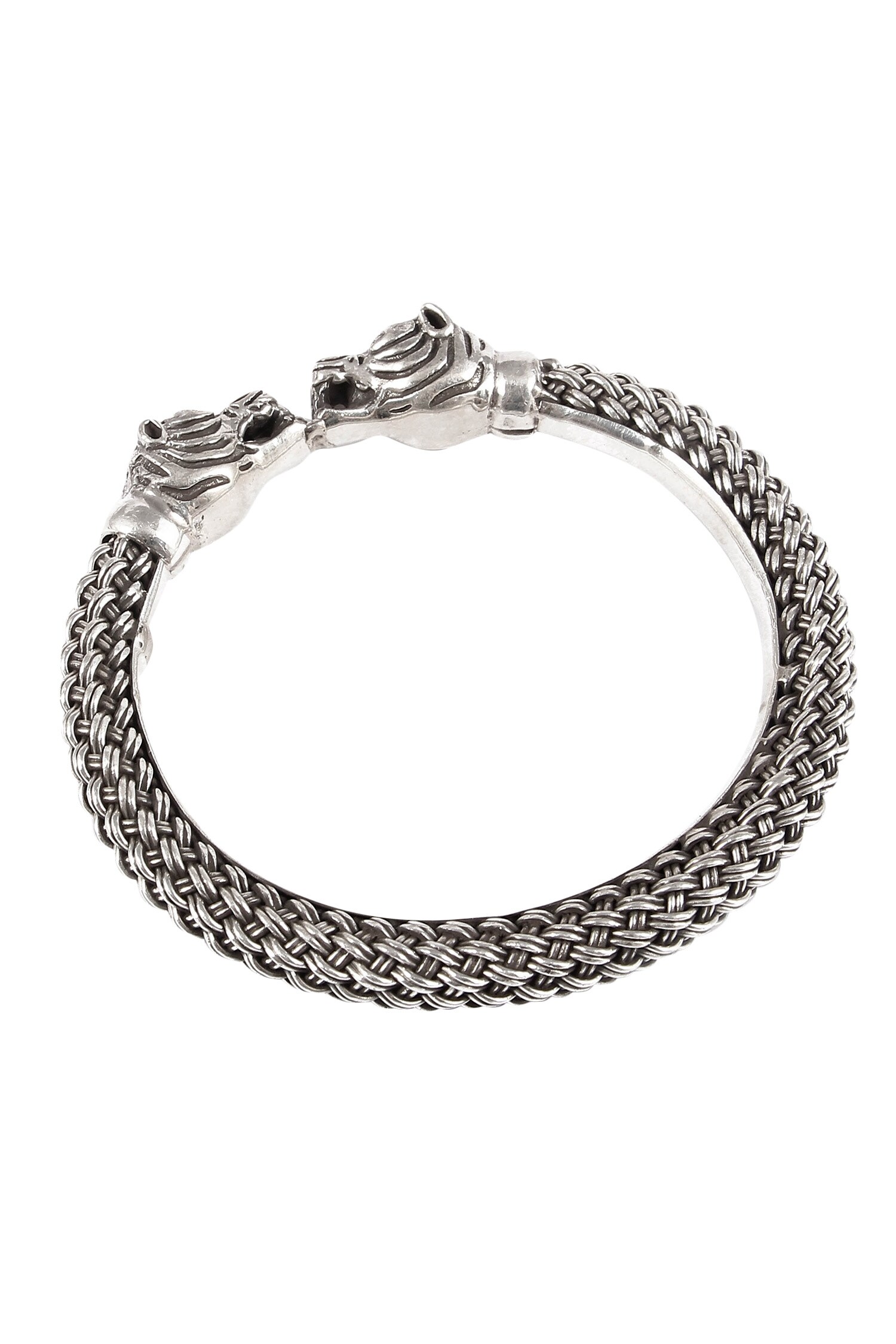Buy Noor Silver Oxidised Tiger Bangle Online | Aza Fashions