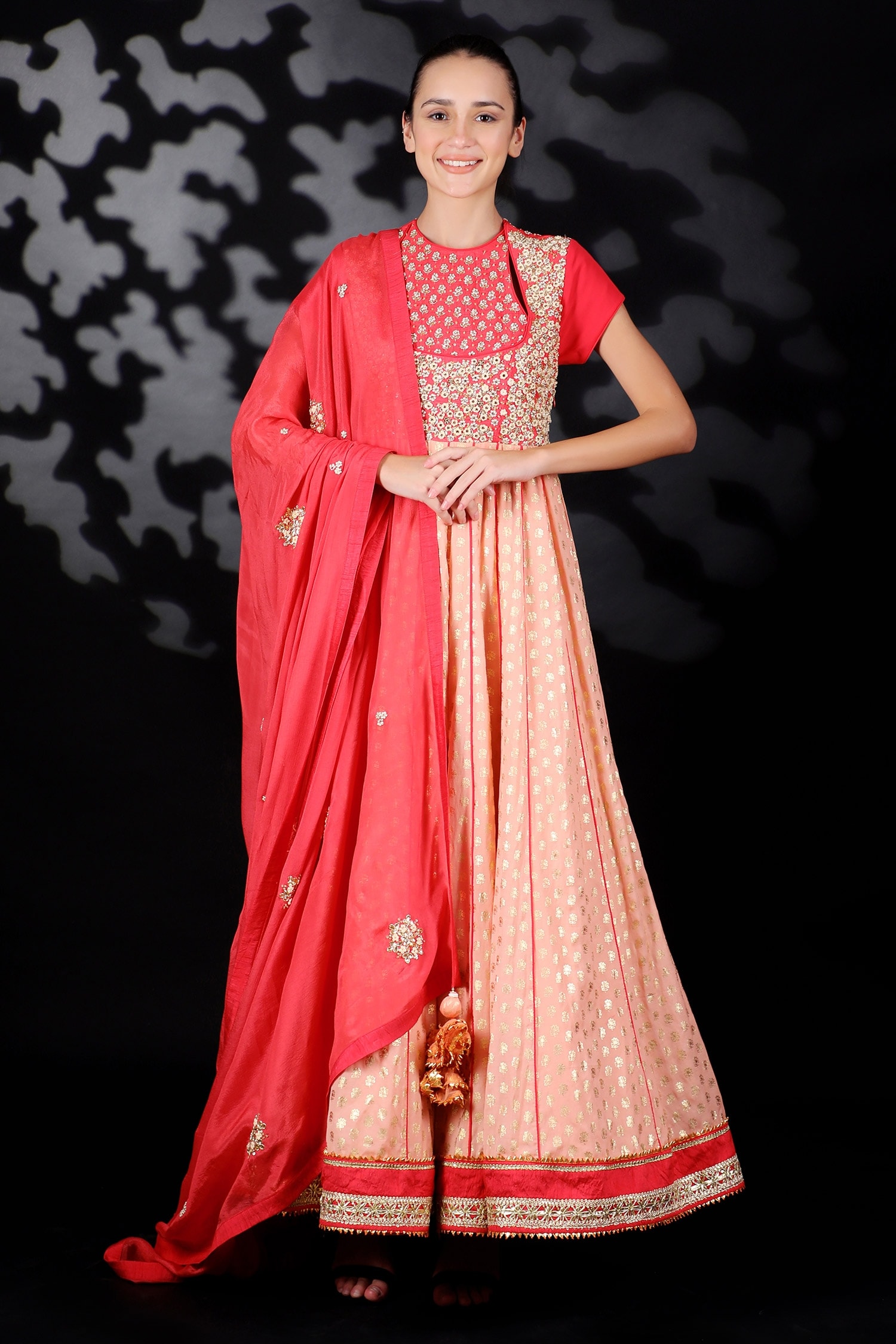 Buy Nikasha Pink Cotton Silk Printed Anarkali Set Online | Aza Fashions