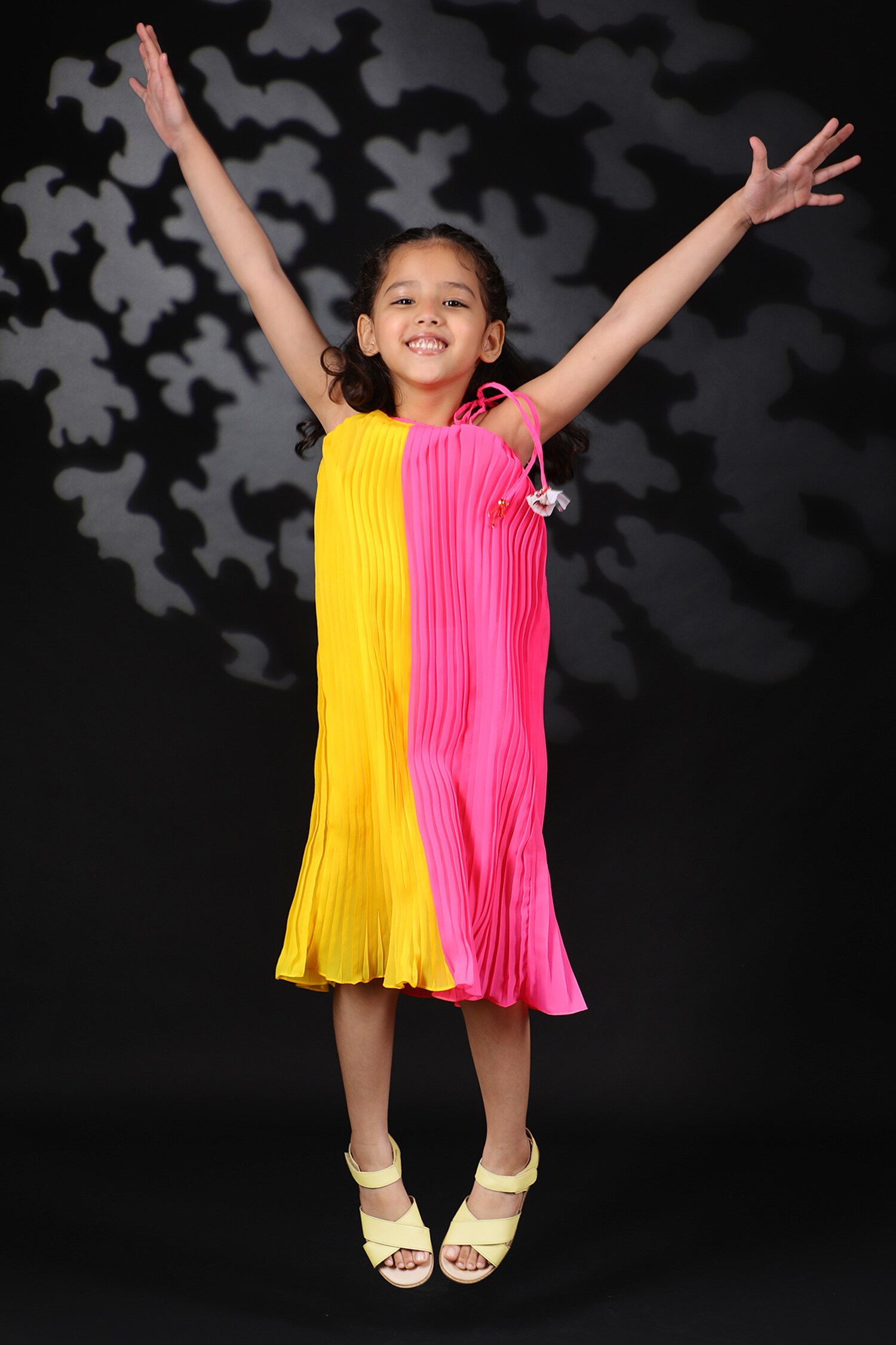 Buy Nikasha- Kids Pink Pleated Dress For Girls Online | Aza Fashions