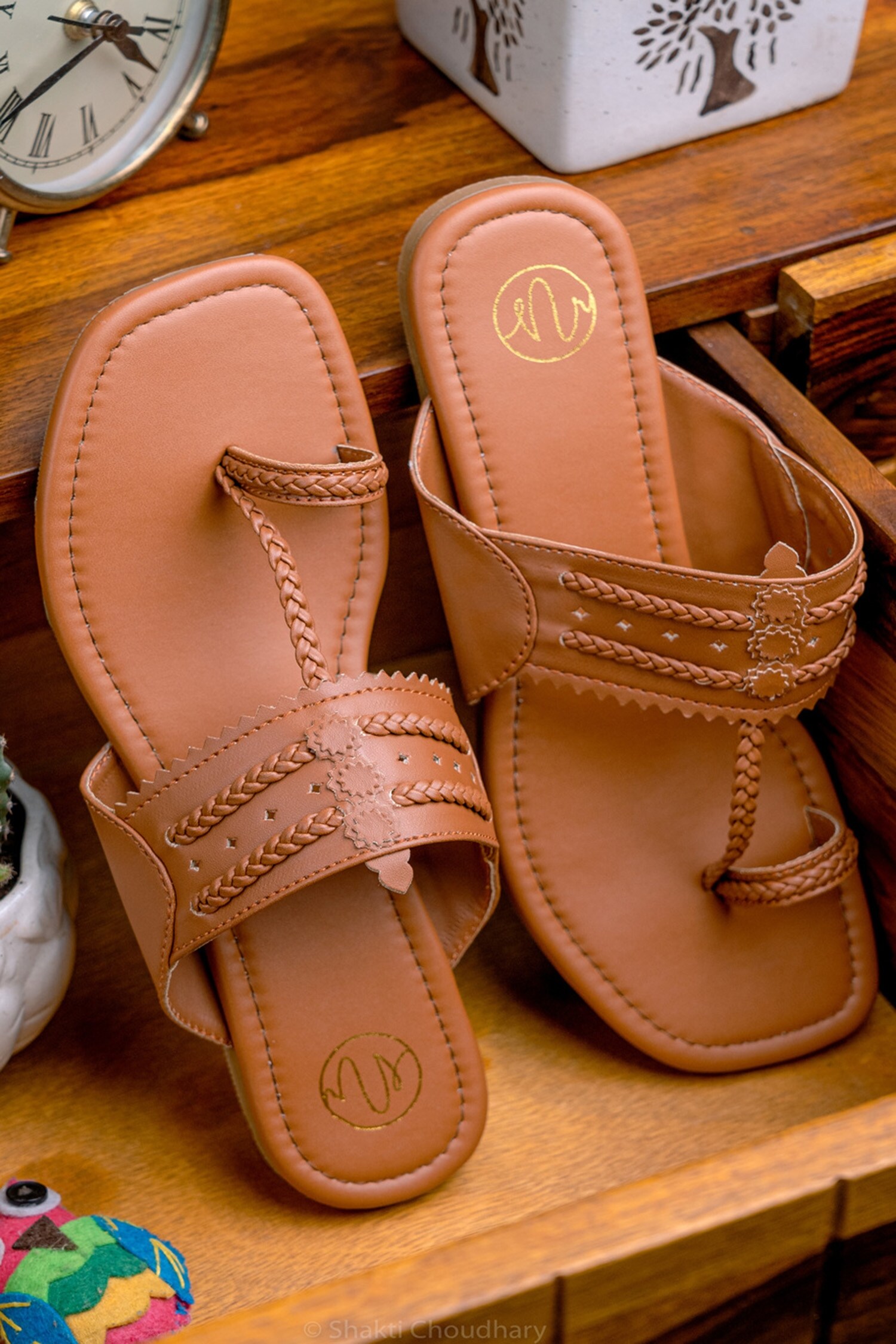 Buy Brown Braided Kolhapuris by NR BY NIDHI RATHI Online at Aza Fashions.