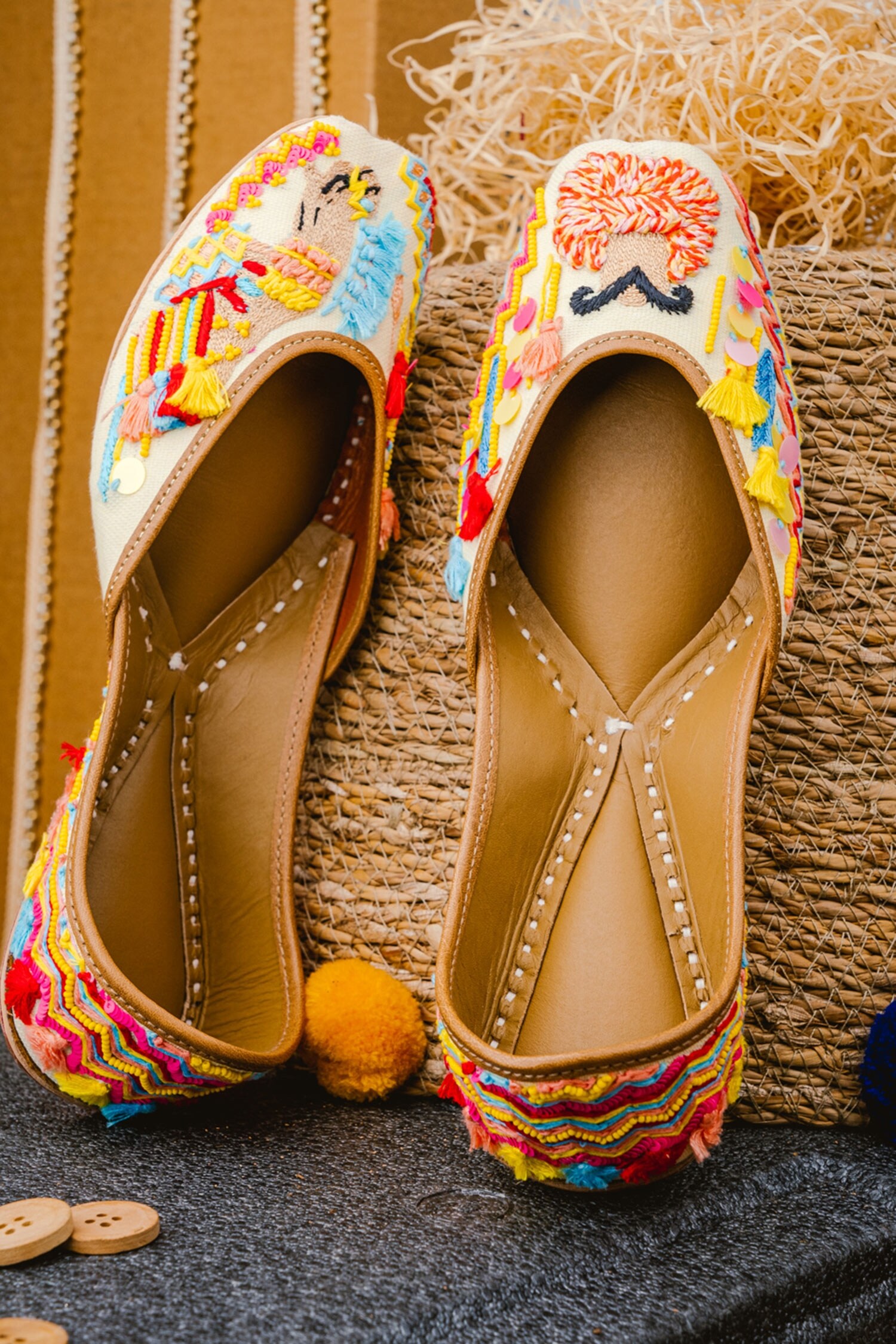 Buy White Embroidered Hand Juttis by NR BY NIDHI RATHI Online at Aza ...