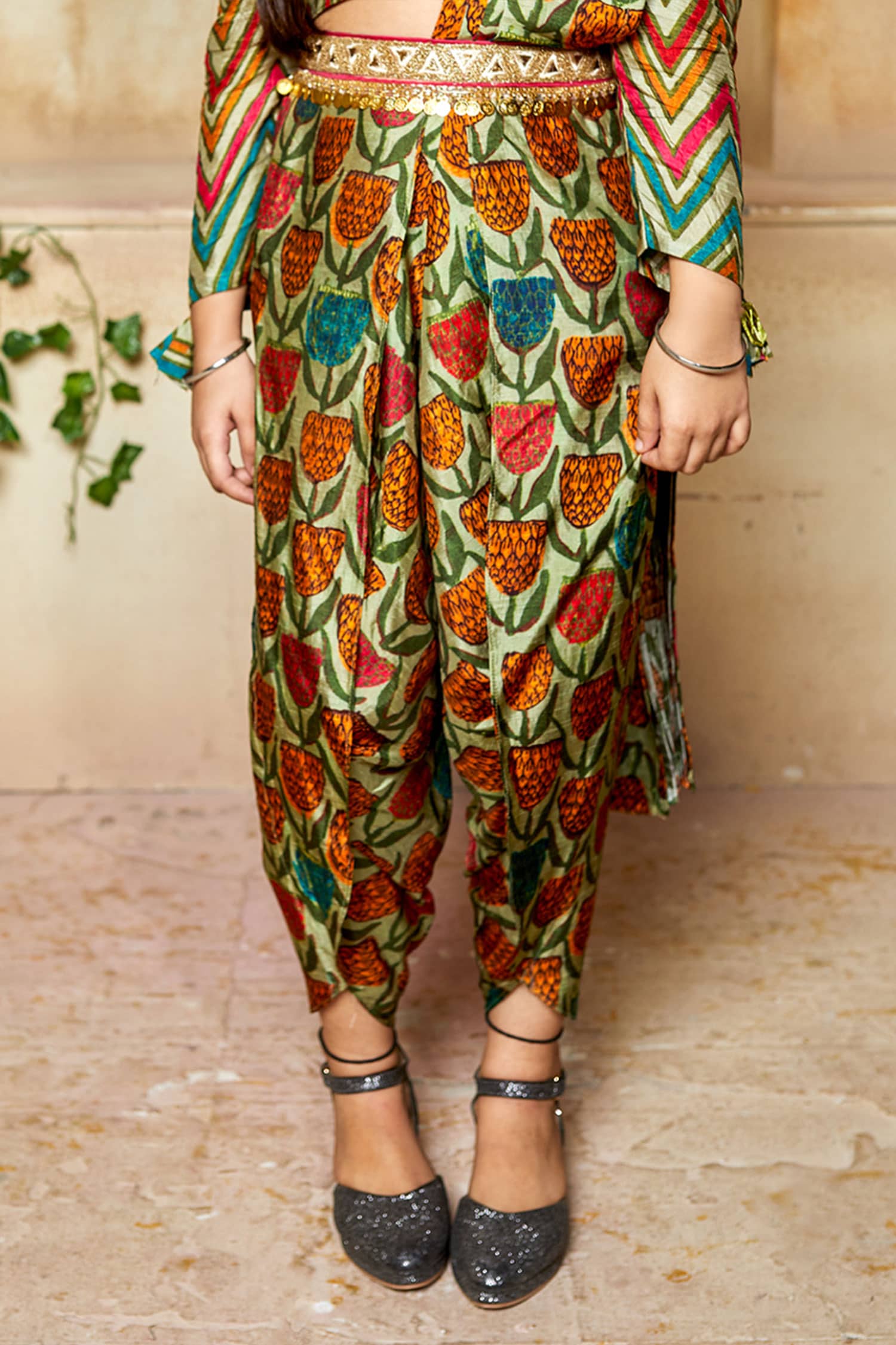 Buy Label Nechi - kids Printed Dhoti Pant Set Online | Aza Fashions