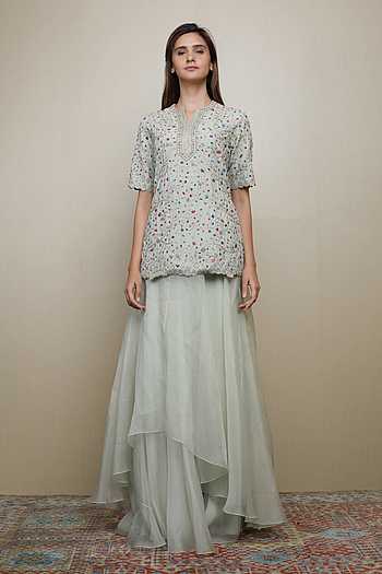 Buy Embroidered Tunic & Skirt Set by Osaa by Adarsh at Aza Fashions