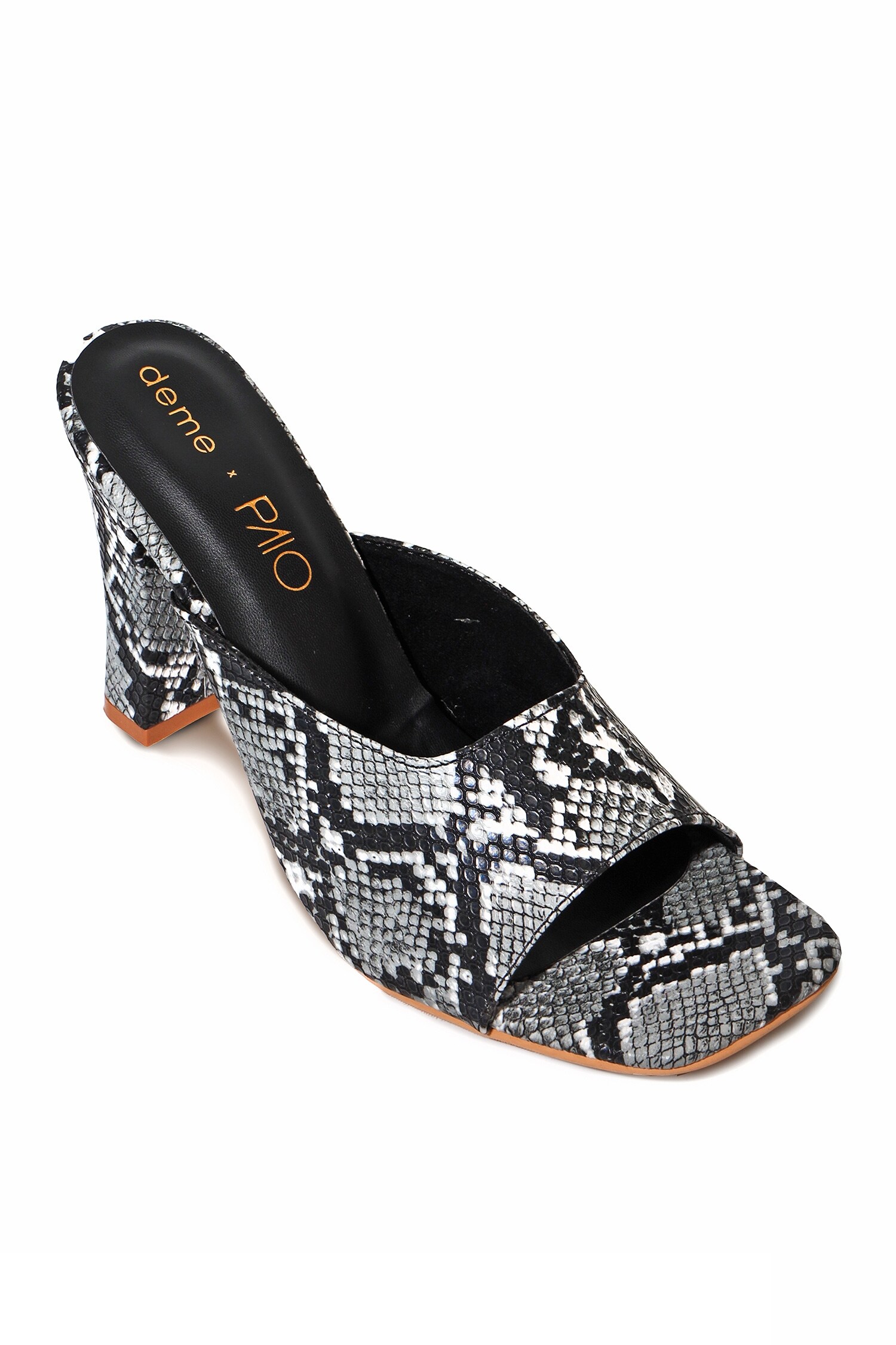 Buy Paio Black Vegan Leather Irene Block Heel Mules Online | Aza Fashions