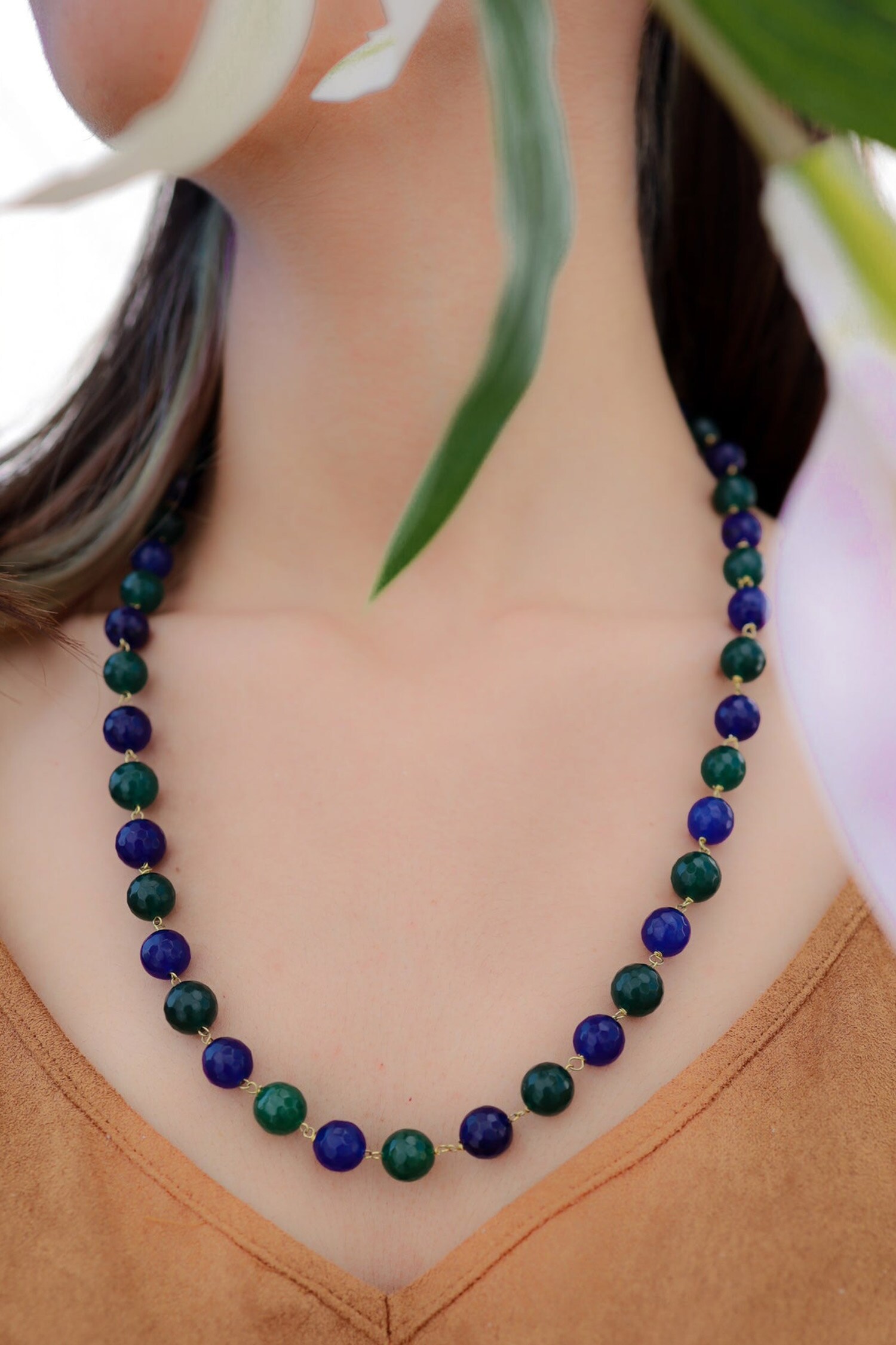 Buy Phiroza Stone Embellished Long Necklace Online | Aza Fashions