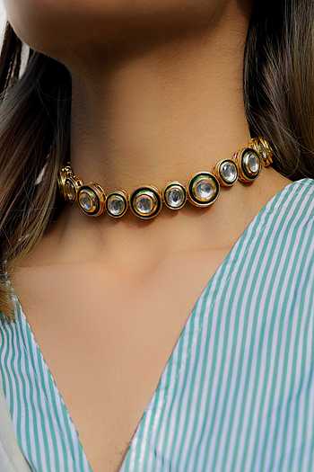 Buy Phiroza Stone Embellished Choker Necklace Online | Aza Fashions