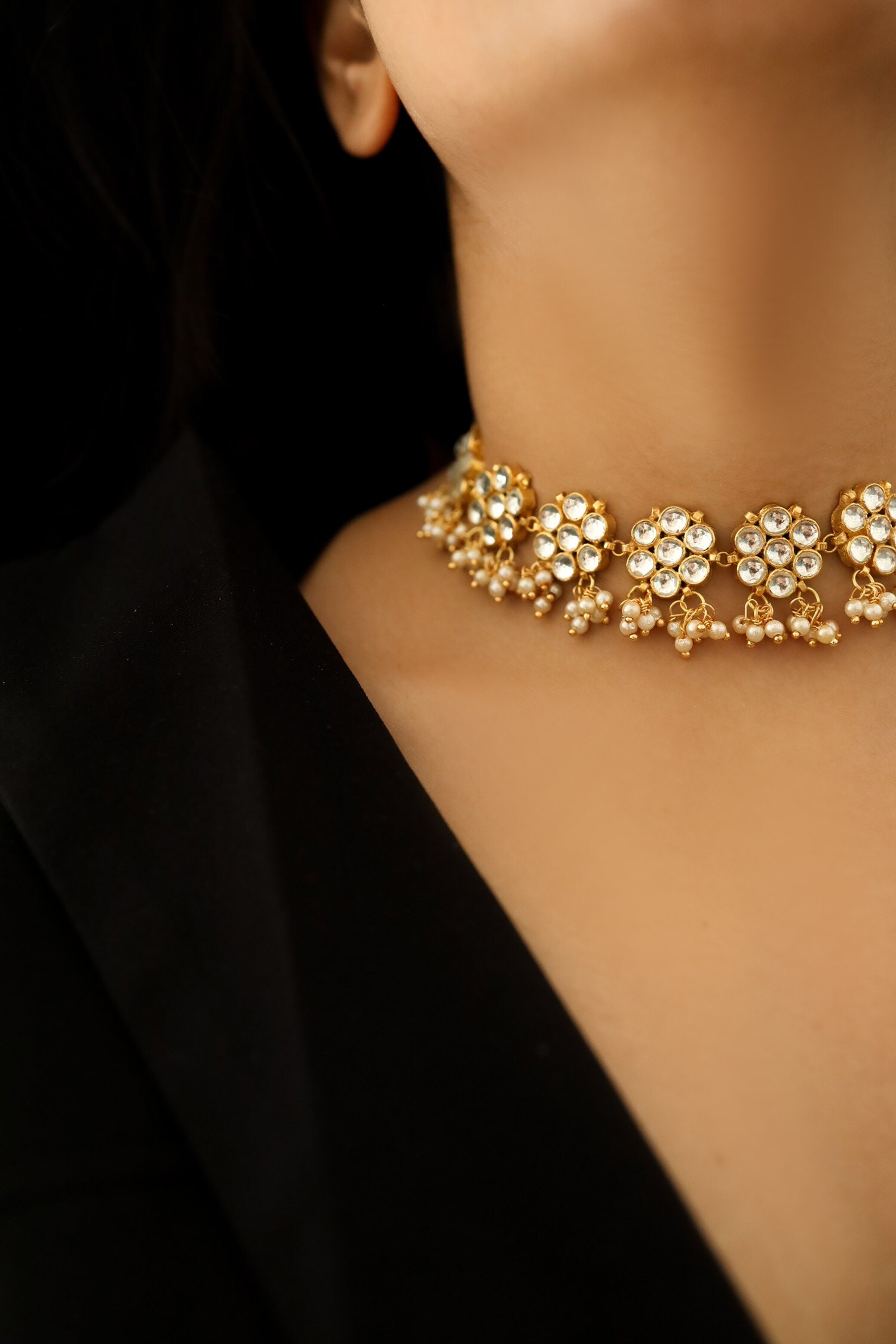 Buy Phiroza Kundan Choker Necklace Online | Aza Fashions