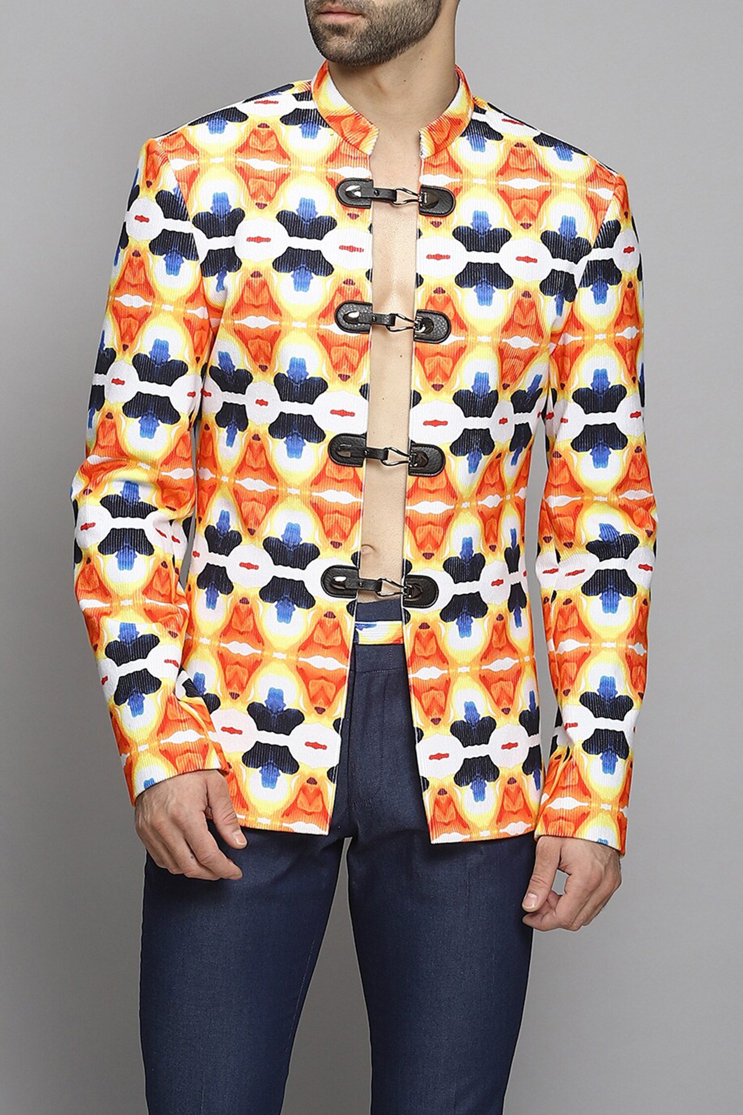 Buy Paresh Lamba Multi Color Corduroy Jacket And Pant Set Online | Aza ...