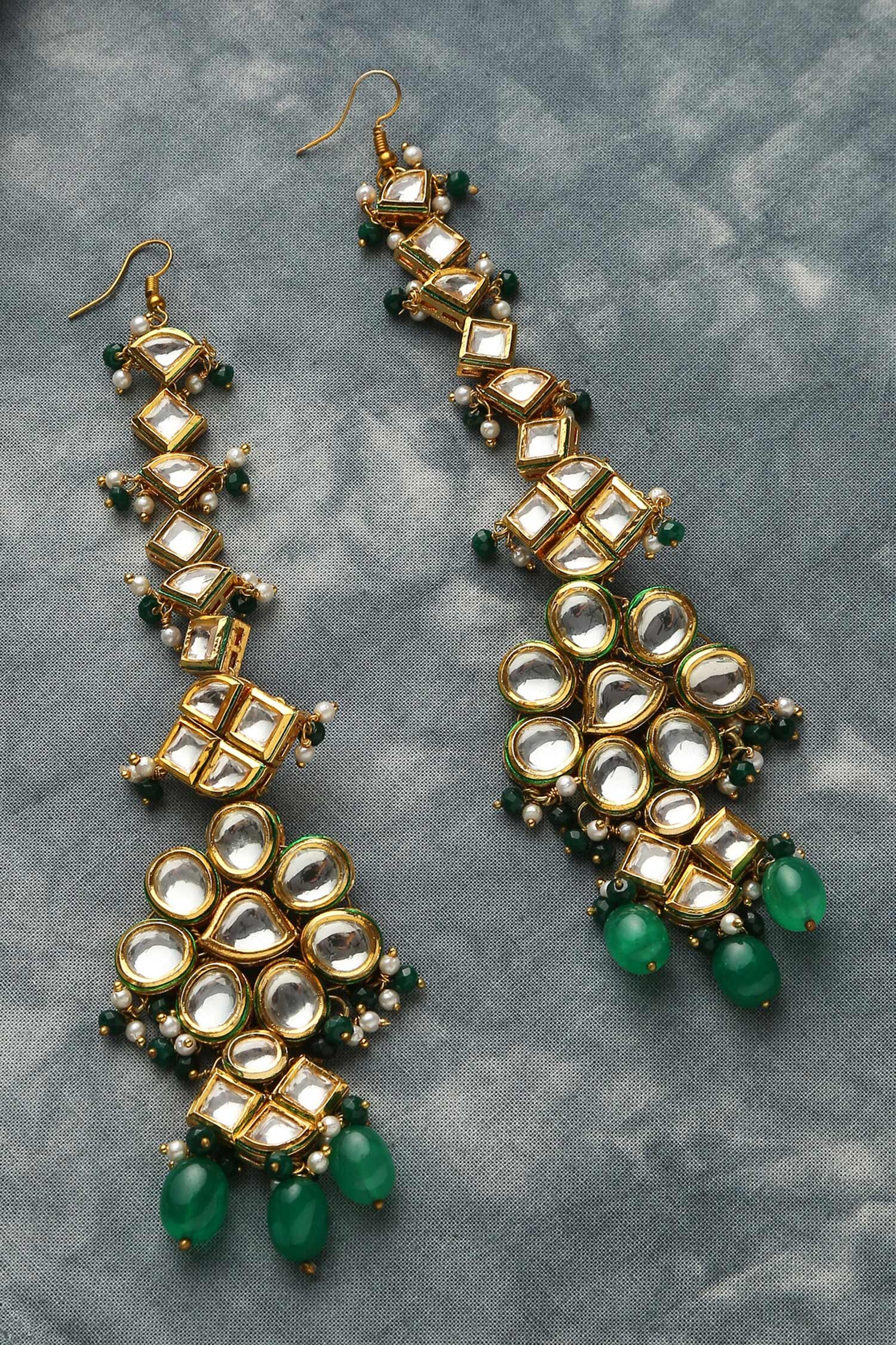 Buy Paisley Pop Beaded Long Earrings Online | Aza Fashions