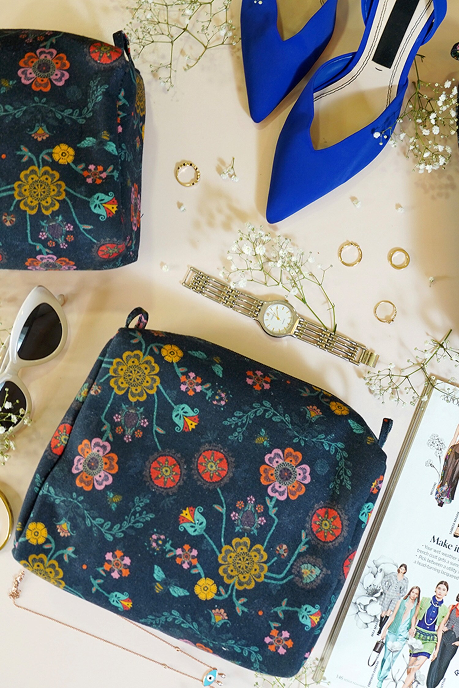 Buy Blue Printed Spring Vanity Kits Set Of 3 by Payal Singhal Online at ...