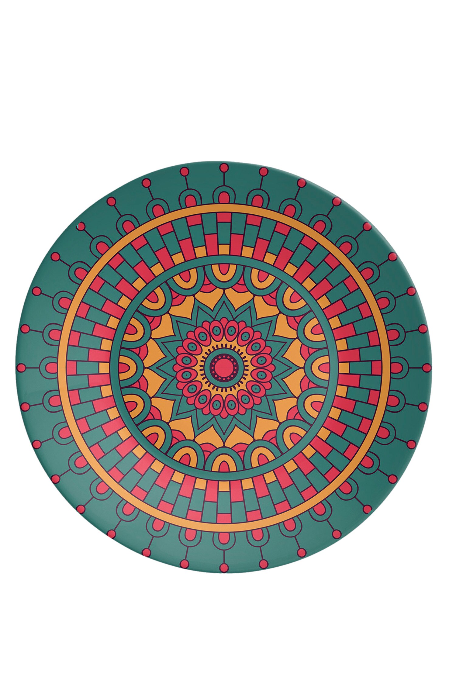 The Quirk India Multi Color Ceramic Geometric Passion Decorative Wall Plate