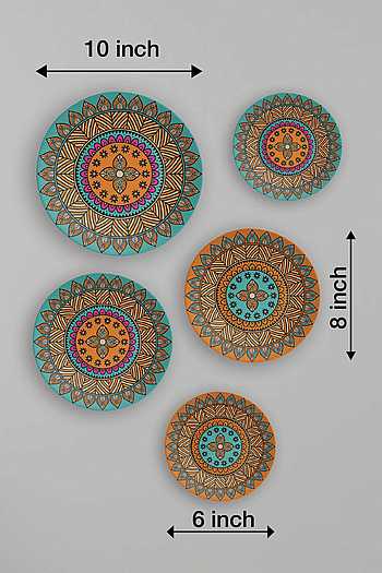 Buy The Quirk India Meditative Mandala Decorative Wall Plates (Set of 5 ...