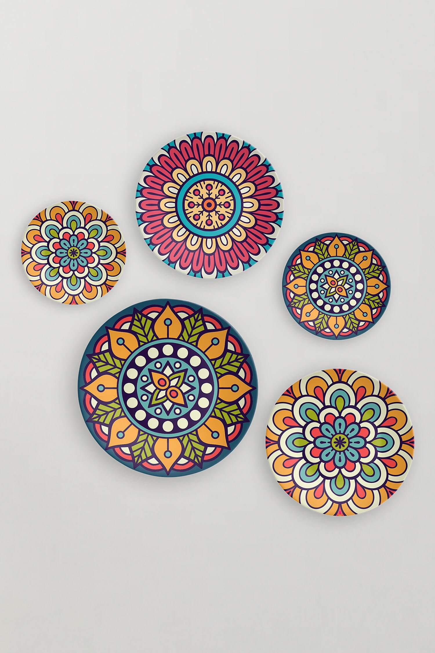 The Quirk India Geometric World Of Abstract Wall Plates (Set of 5)