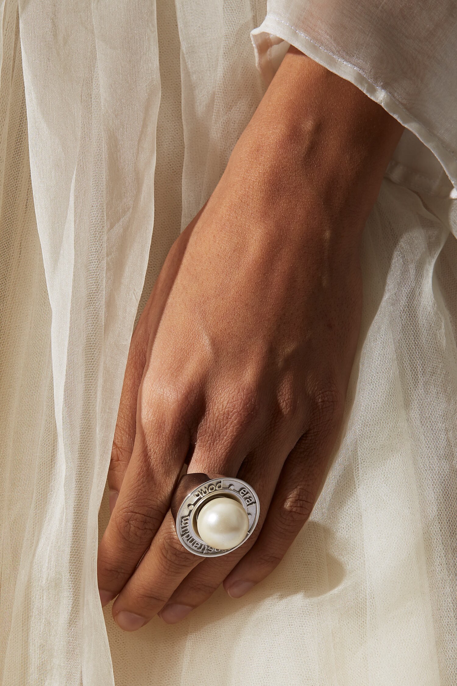 Buy Quod Monogram Bead Ring Online | Aza Fashions