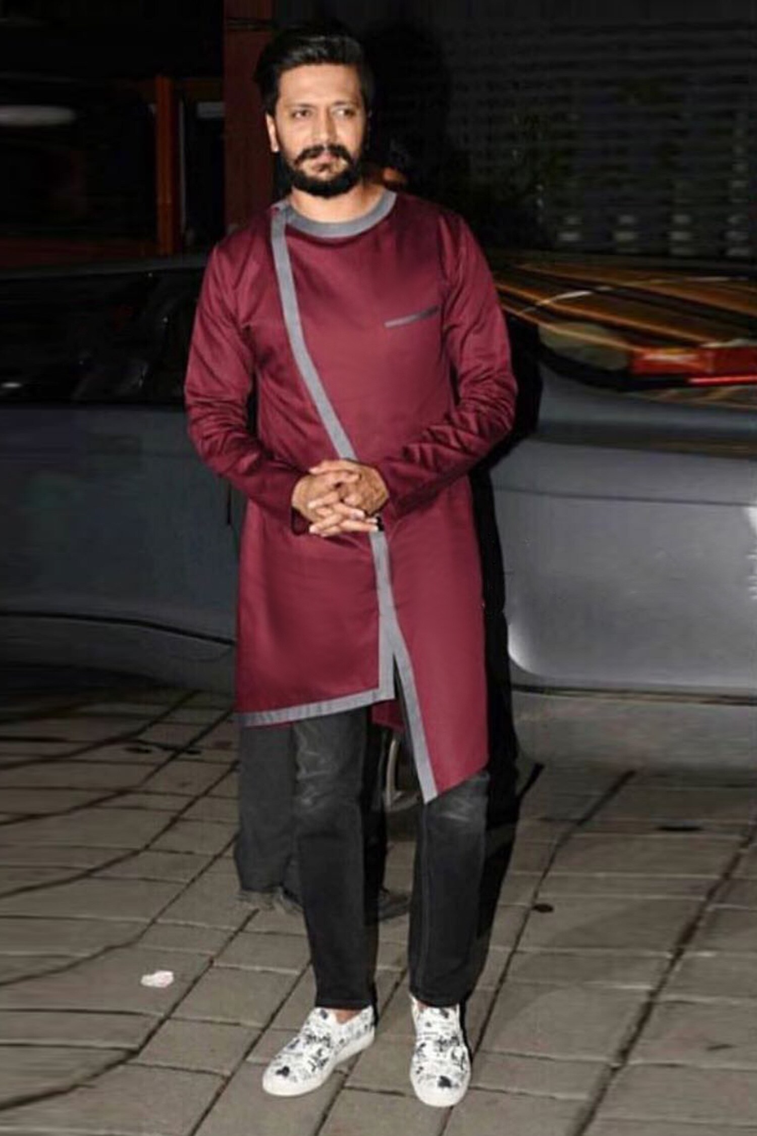 Buy Wine Cotton Overlap Kurta For Men by Arjun Kilachand Online at Aza ...