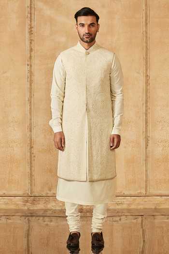 Buy Yellow Embroidered Sherwani Set For Men by Tarun Tahiliani Online ...