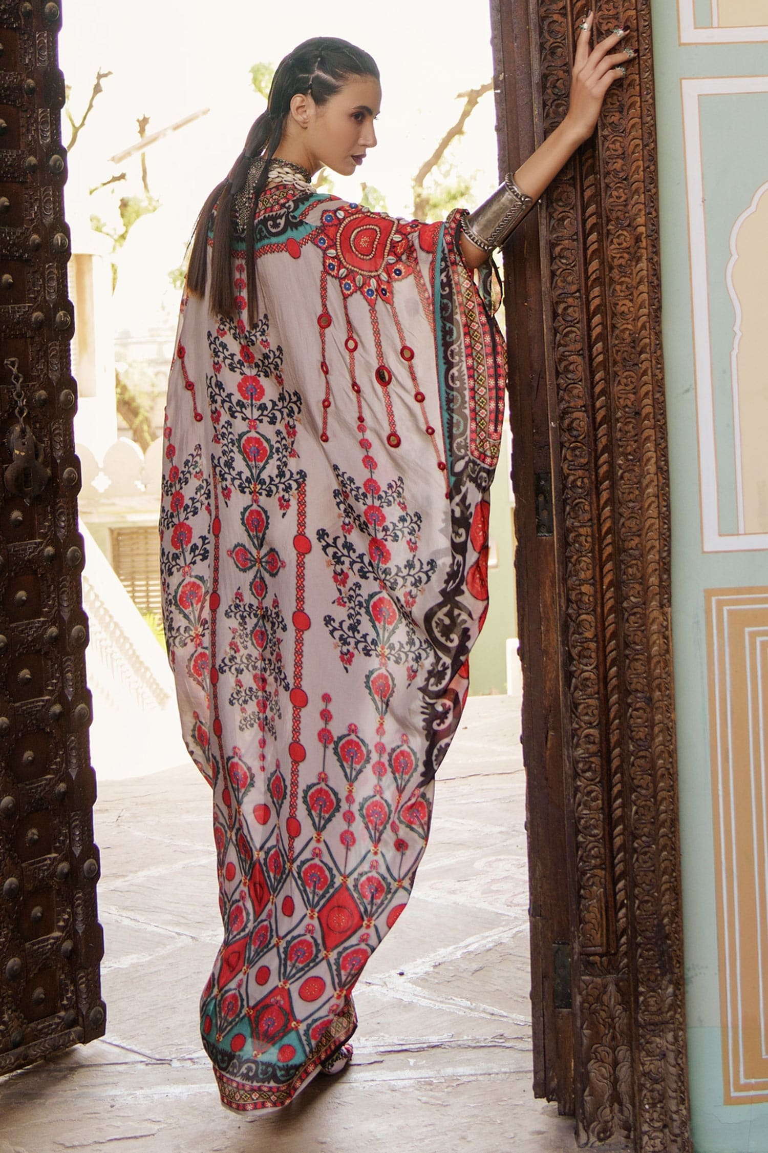 Buy Rajdeep Ranawat Multi Color Verusha Silk Kaftan Online | Aza Fashions