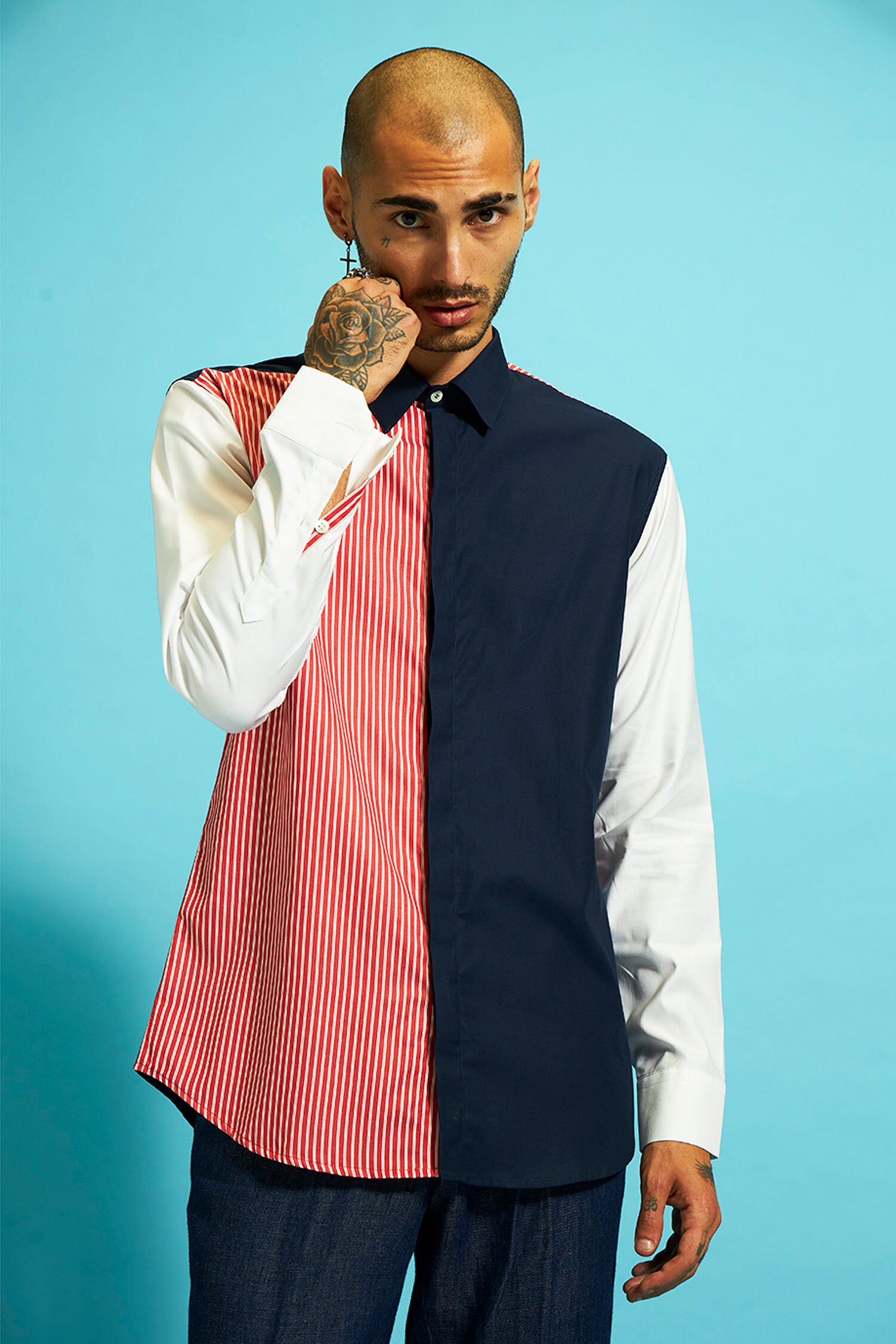 Buy Multi Color 100% Cotton Colorblock Shirt For Men by Sahil Aneja ...