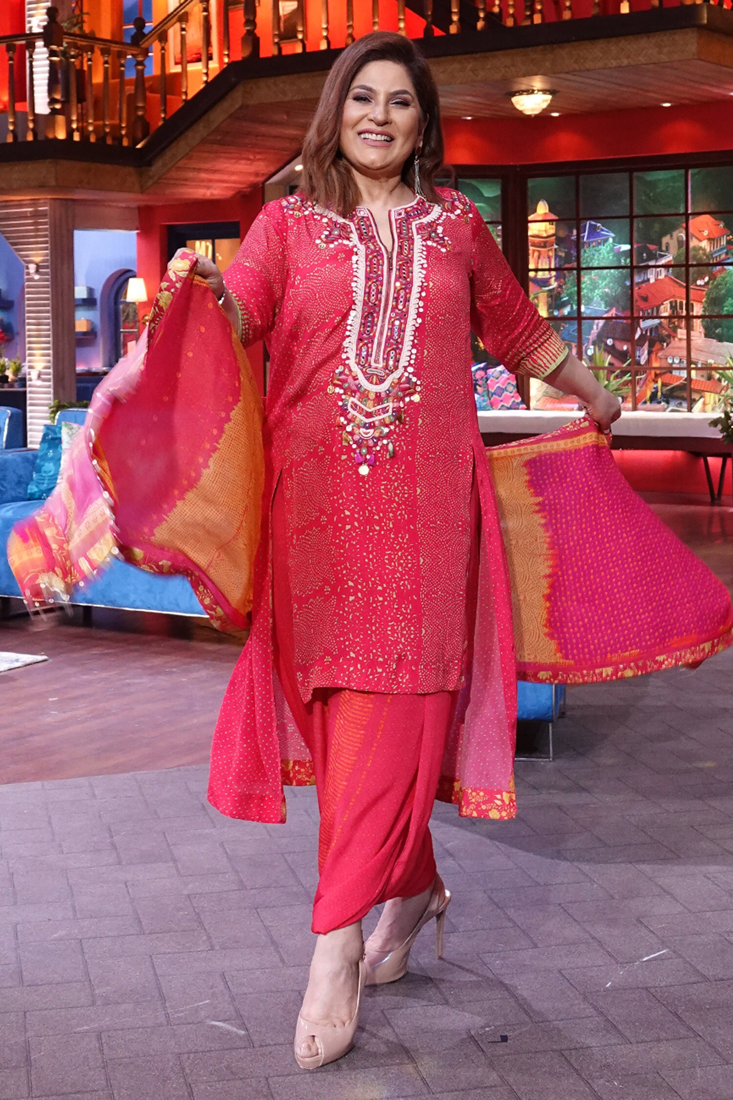 Buy Aseem Kapoor Yellow Natural Crepe Silk Kinara Printed Tassel ...