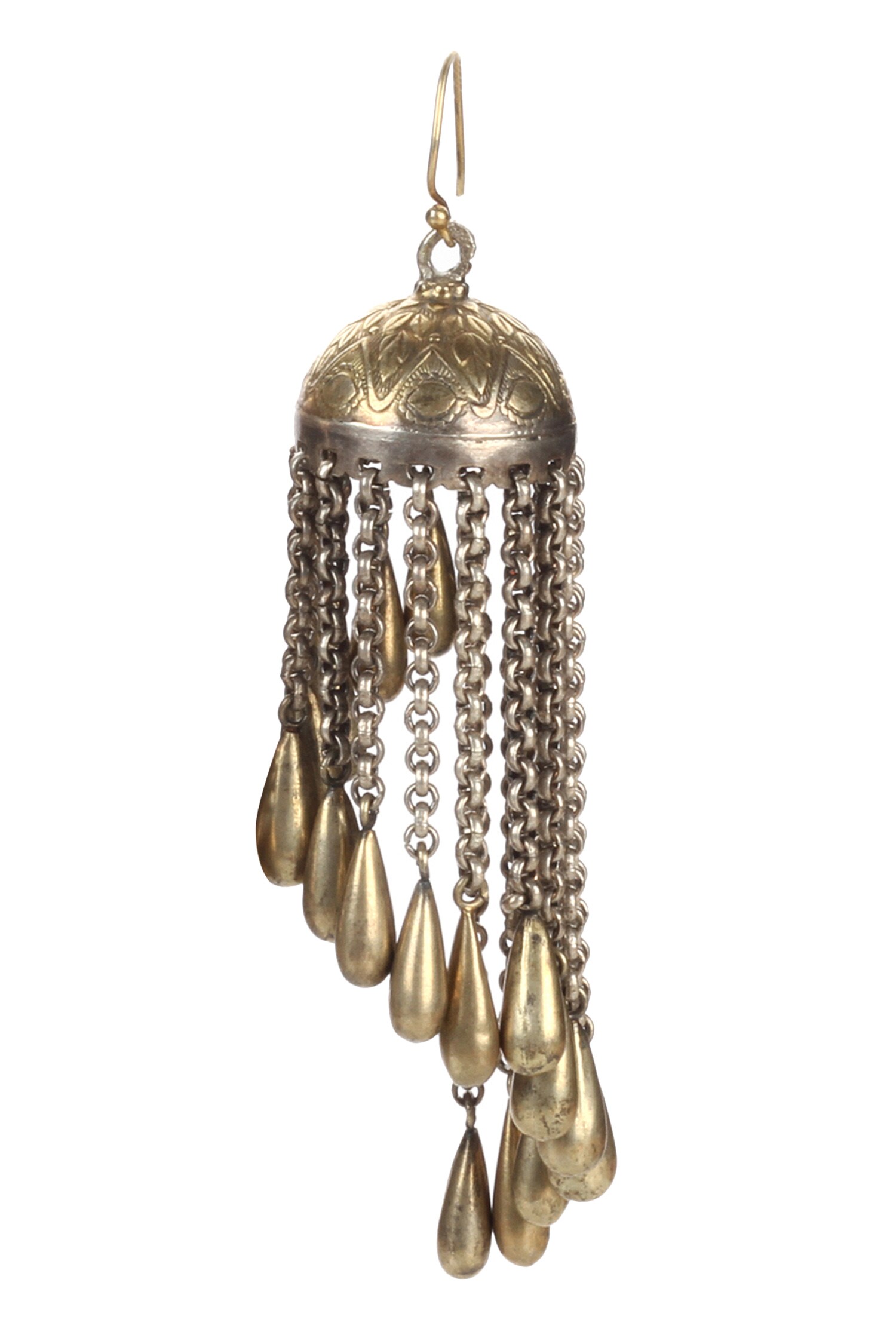 Buy Sangeeta Boochra Handmade Bead Drop Chain Jhumka Earrings Online ...