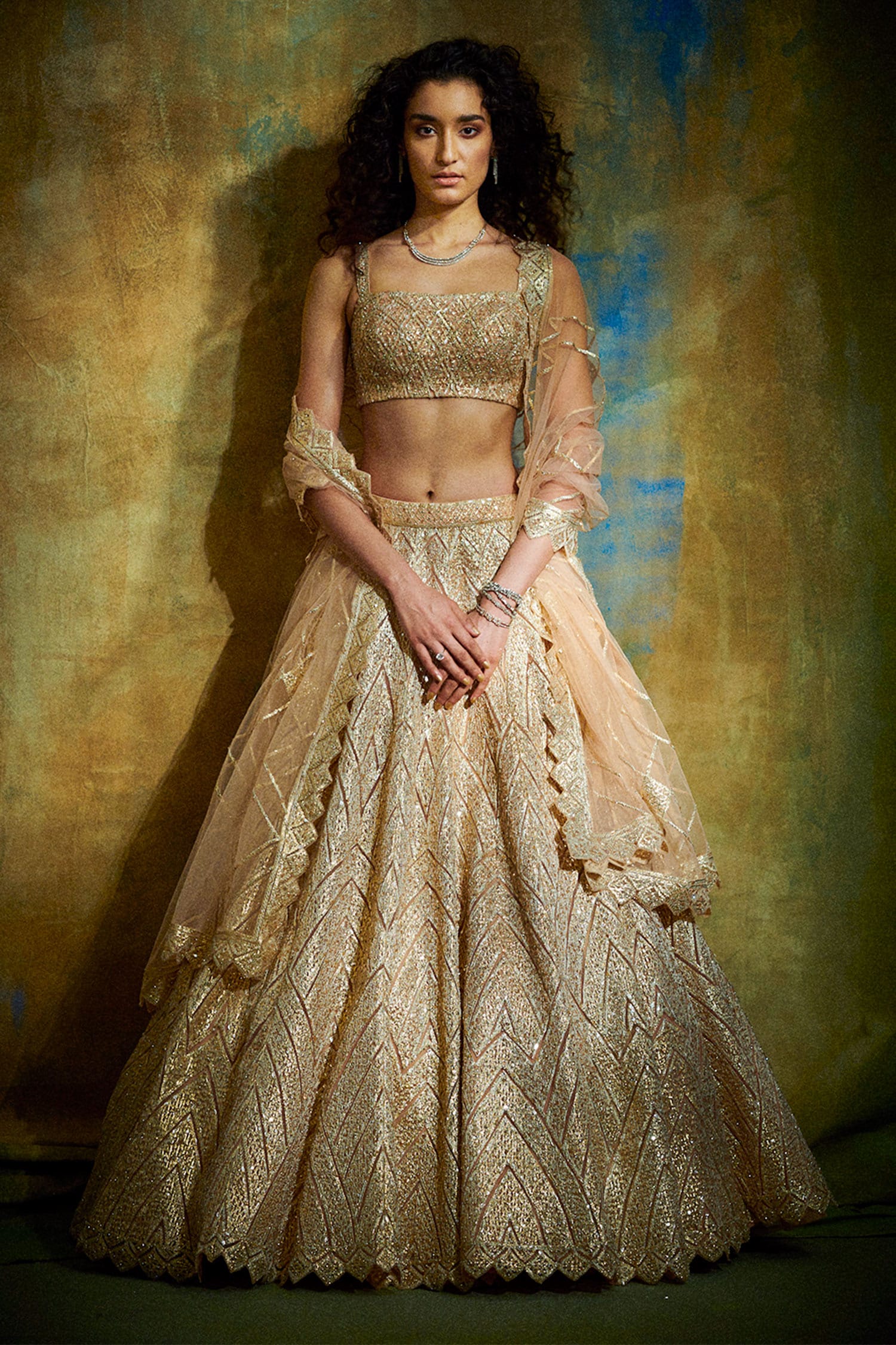 Buy Seema Gujral Pink Net Embroidered Lehenga Set Online Aza Fashions