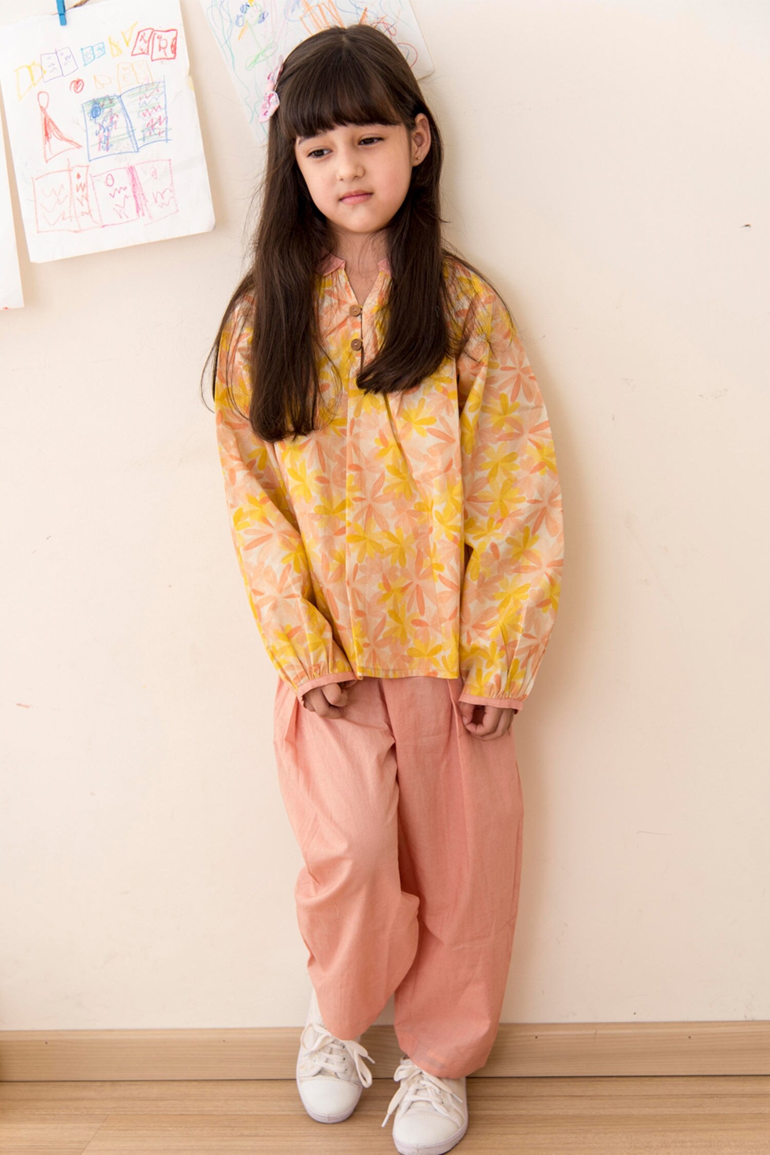 Buy Miko Lolo Pink Apricot Lounge Pants For Girls Online | Aza Fashions