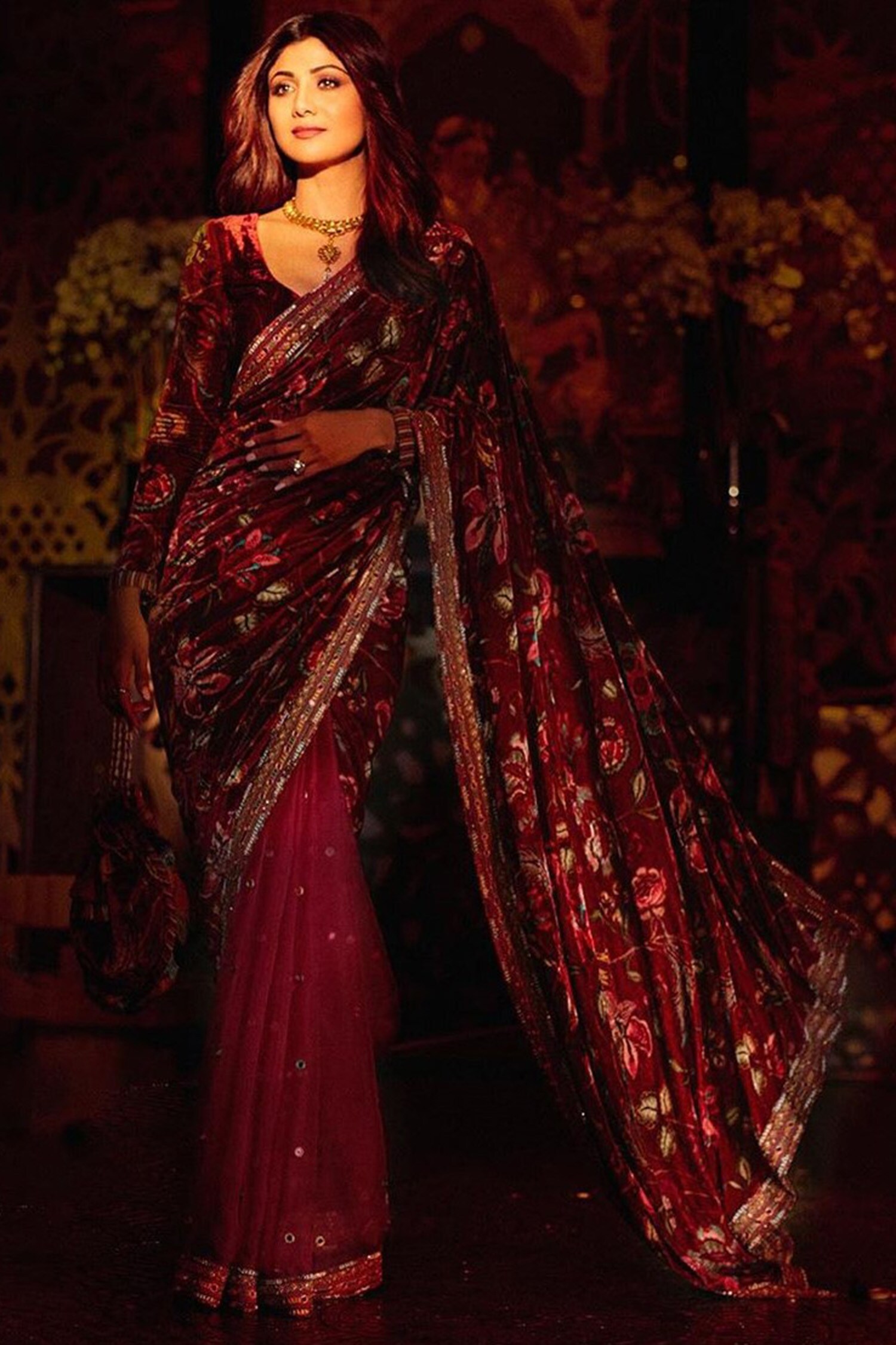 Buy Floral Print Saree by Torani at Aza Fashions