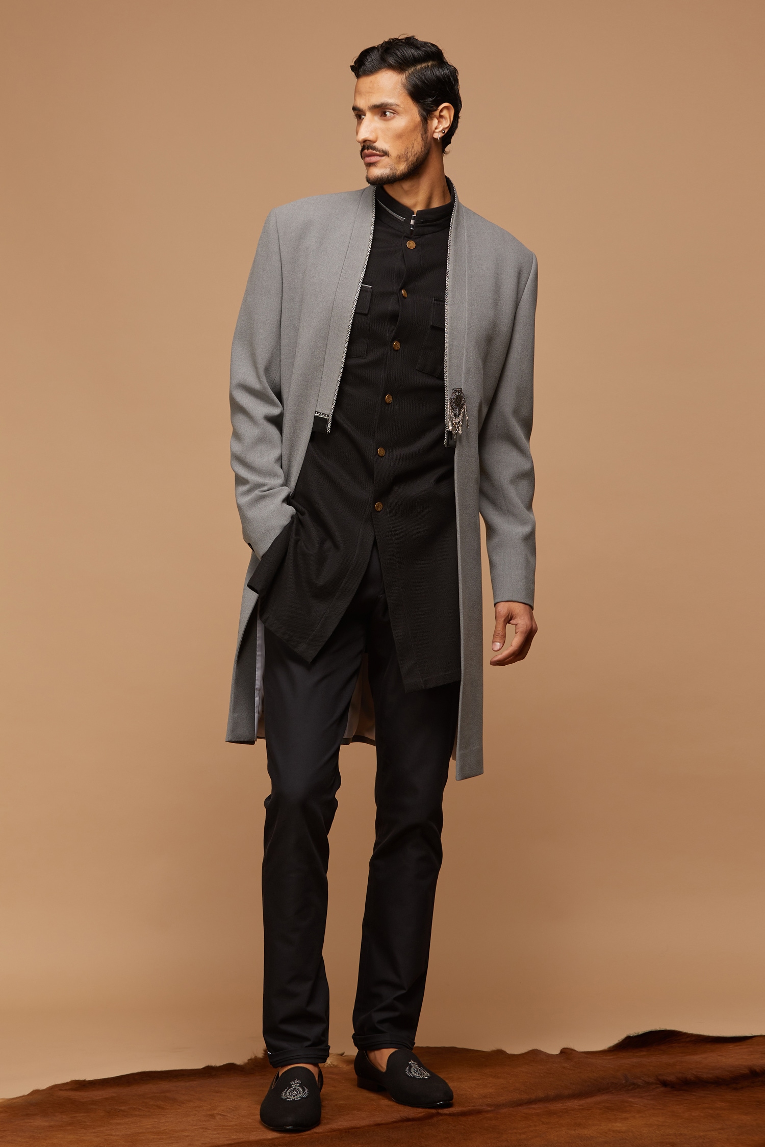 Buy Front Open Sherwani by S&N by Shantanu and Nikhil - Men at Aza Fashions