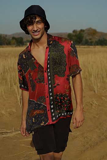 Buy Multi Color Printed Shirt For Men by Shivan & Narresh Online at Aza ...