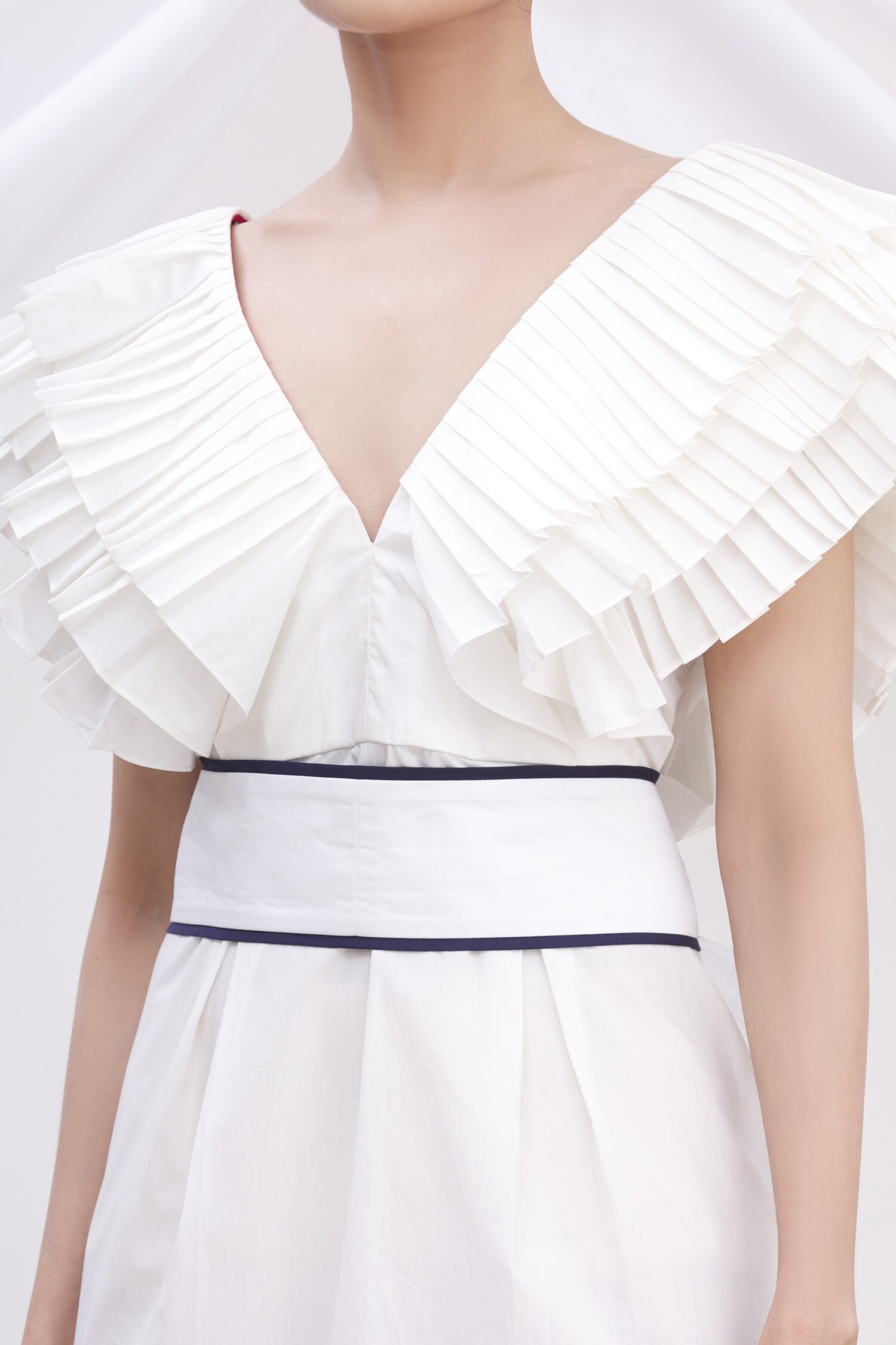 Buy Mr. Ajay Kumar White Cotton Ruffle Dress Online | Aza Fashions