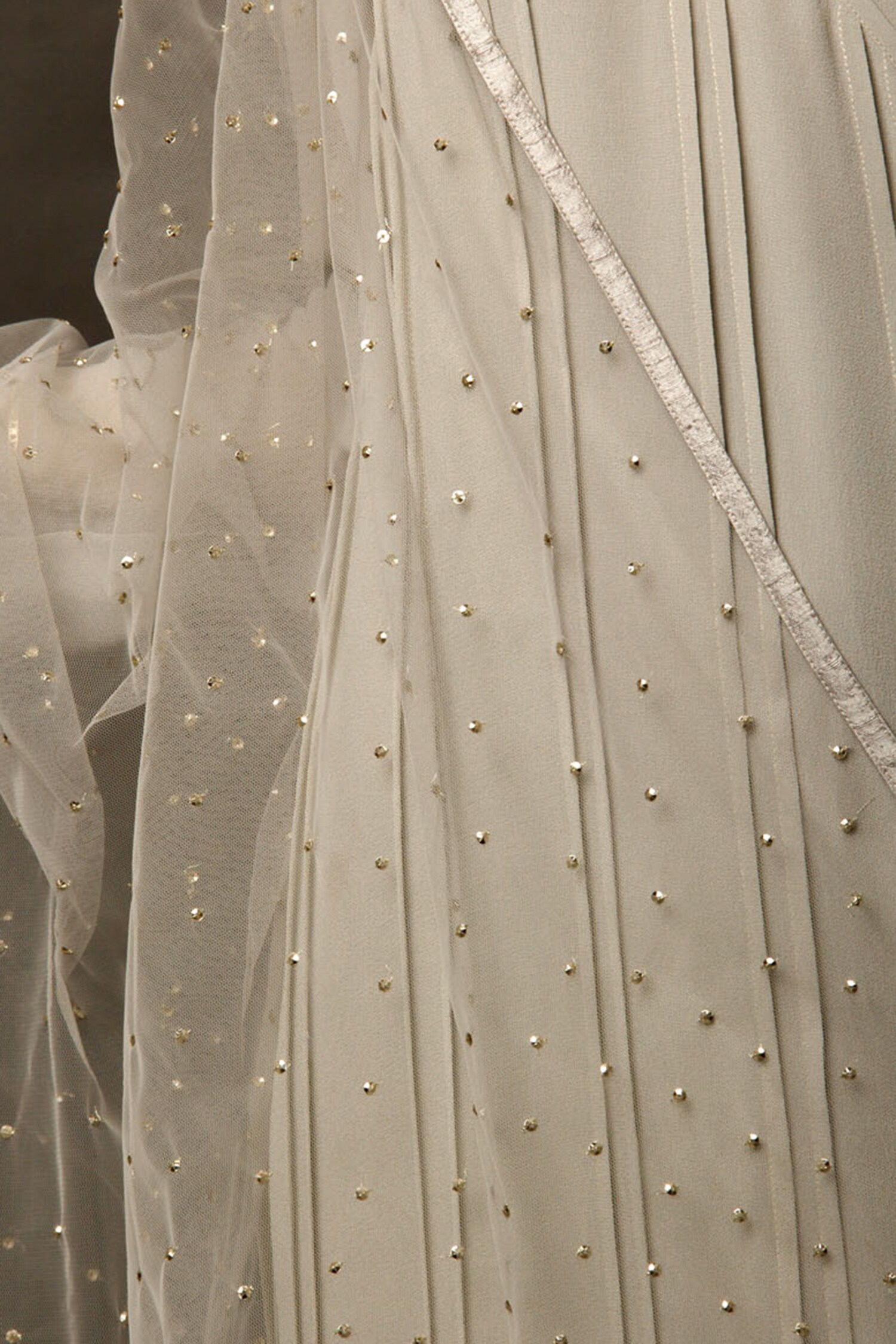 Buy Jasmine Bains Grey Cupro Georgette Pintuck Angarkha Kurta And Pant ...