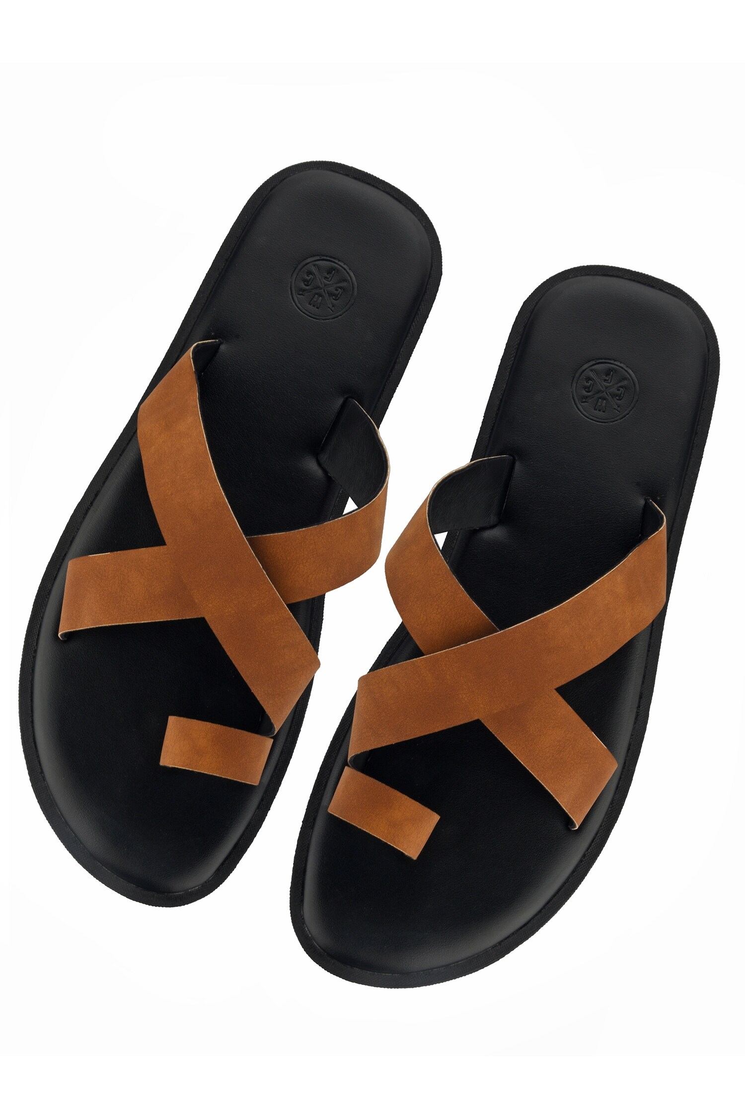 Buy Sko Orange Synthetic Cross Strap Toe Ring Slippers Online | Aza ...