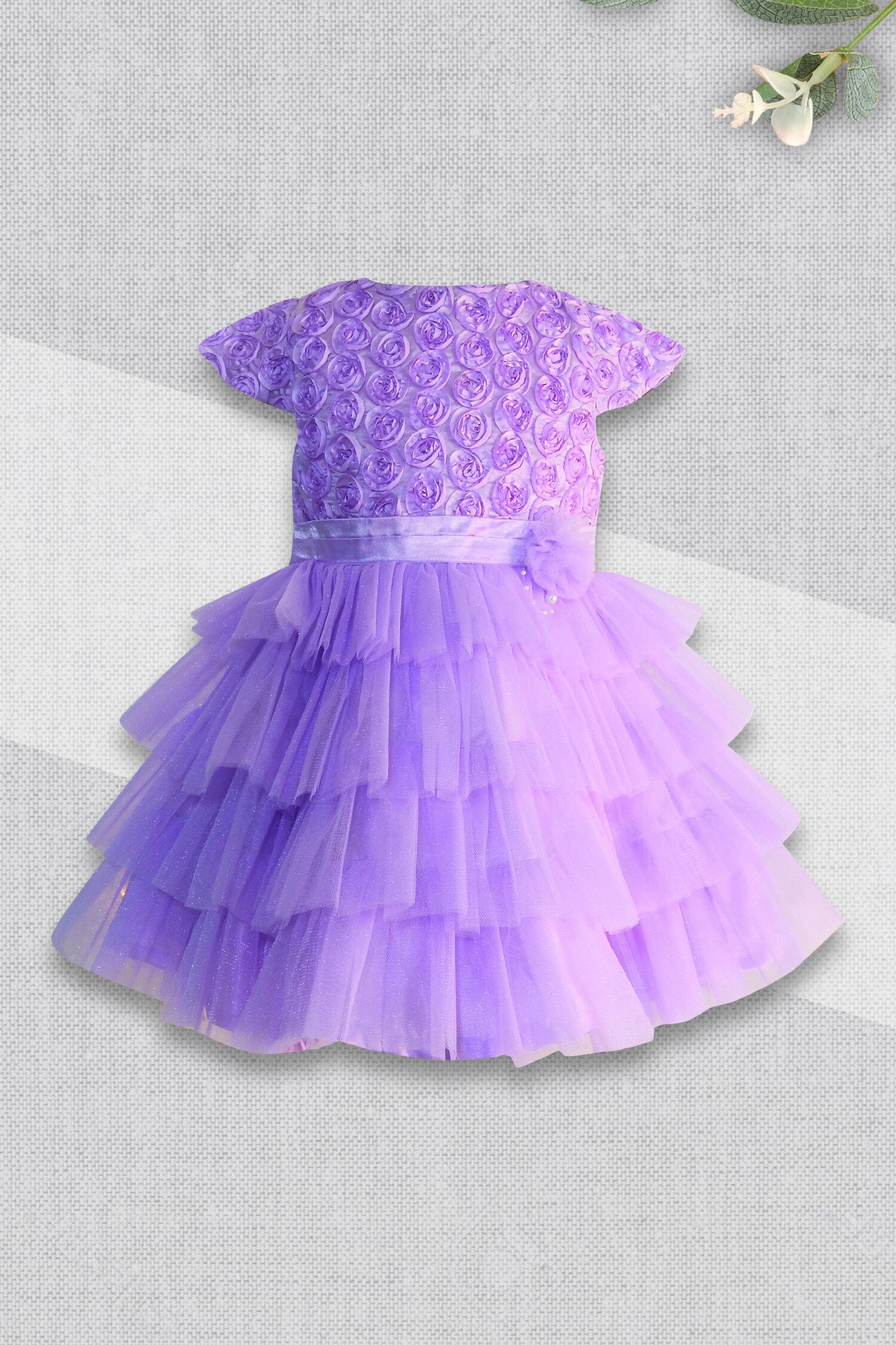 Buy Tutus by Tutu Purple Embroidered Ruffle Dress For Girls Online ...